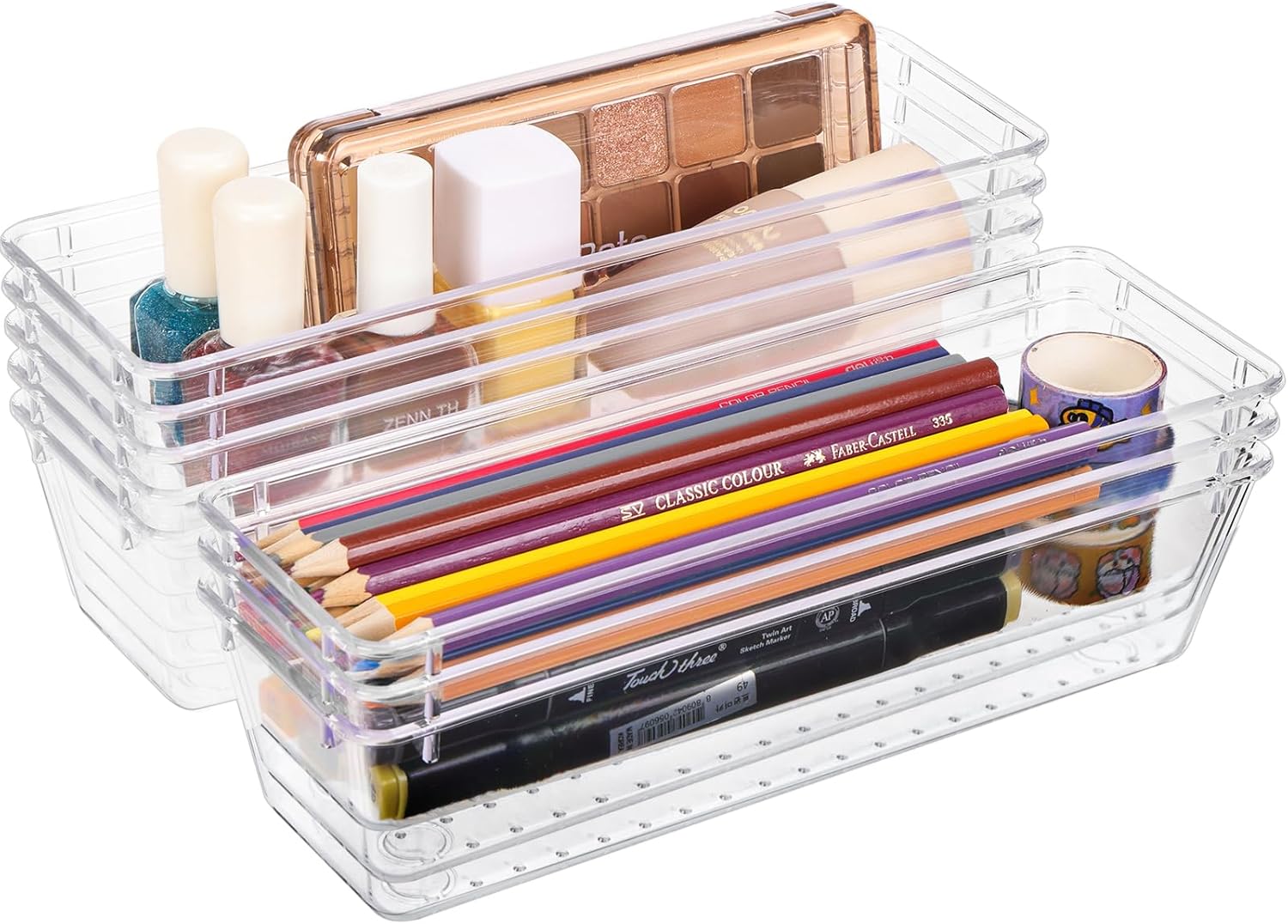 Amazon.com: Fixwal 8 PCS Clear Drawer Organizers, 9 x 3 x 2 Plastic ...