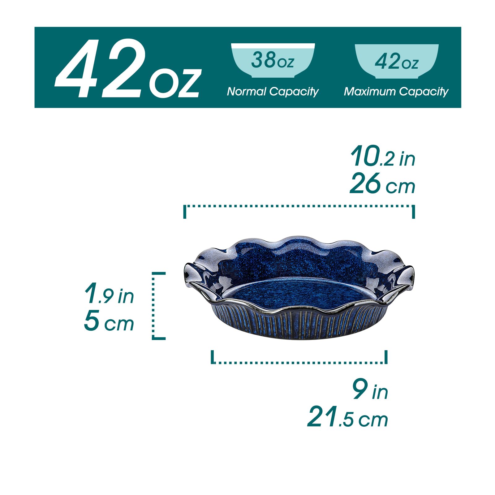 Snapklik.com : Vancasso Stern Ceramic Pie Pan For Baking, 9 Inch Pie ...
