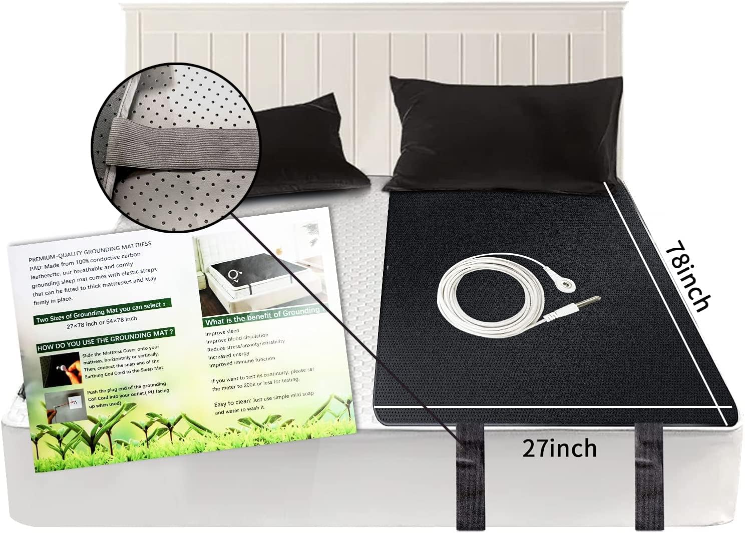 Amazon.com: NIULAFR Grounding Mat, Breathable Grounding Mats Plus ...