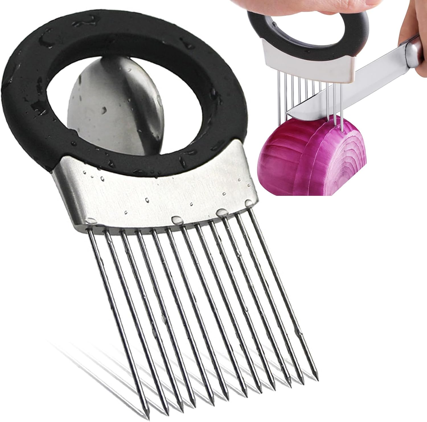 Amazon.com: Hendiy Onion Slicer Holder, Stainless Steel Onion Cutter ...