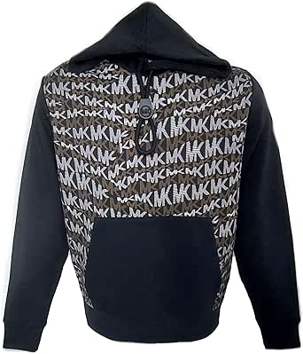 Michael Kors Mens MK Logo Cotton Blend Hoodie Sweatshirt Black (S) at ...