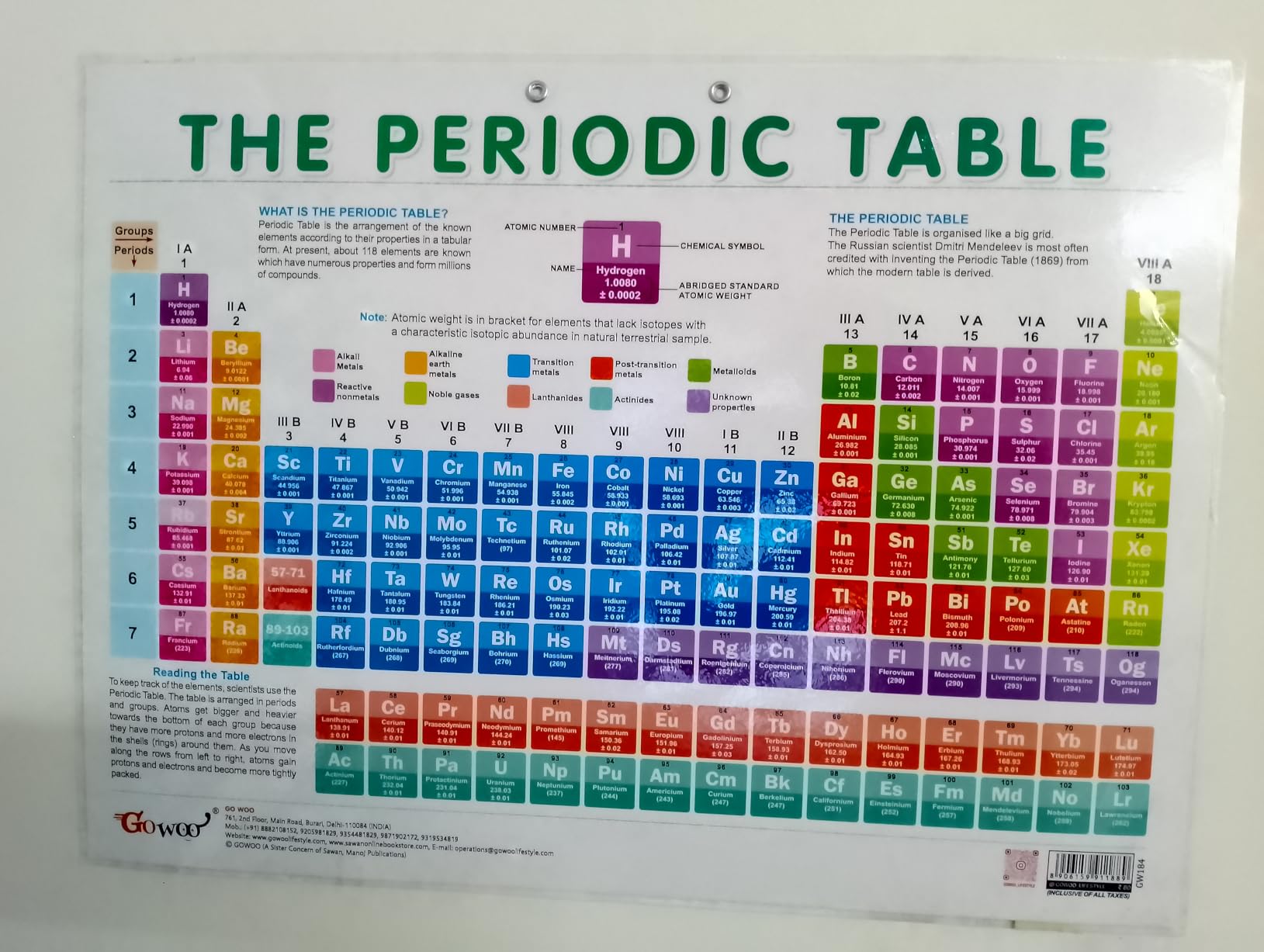 Buy PERIODIC TABLE CHART HARD LAMINATED | Elements Adventure Chart Book ...