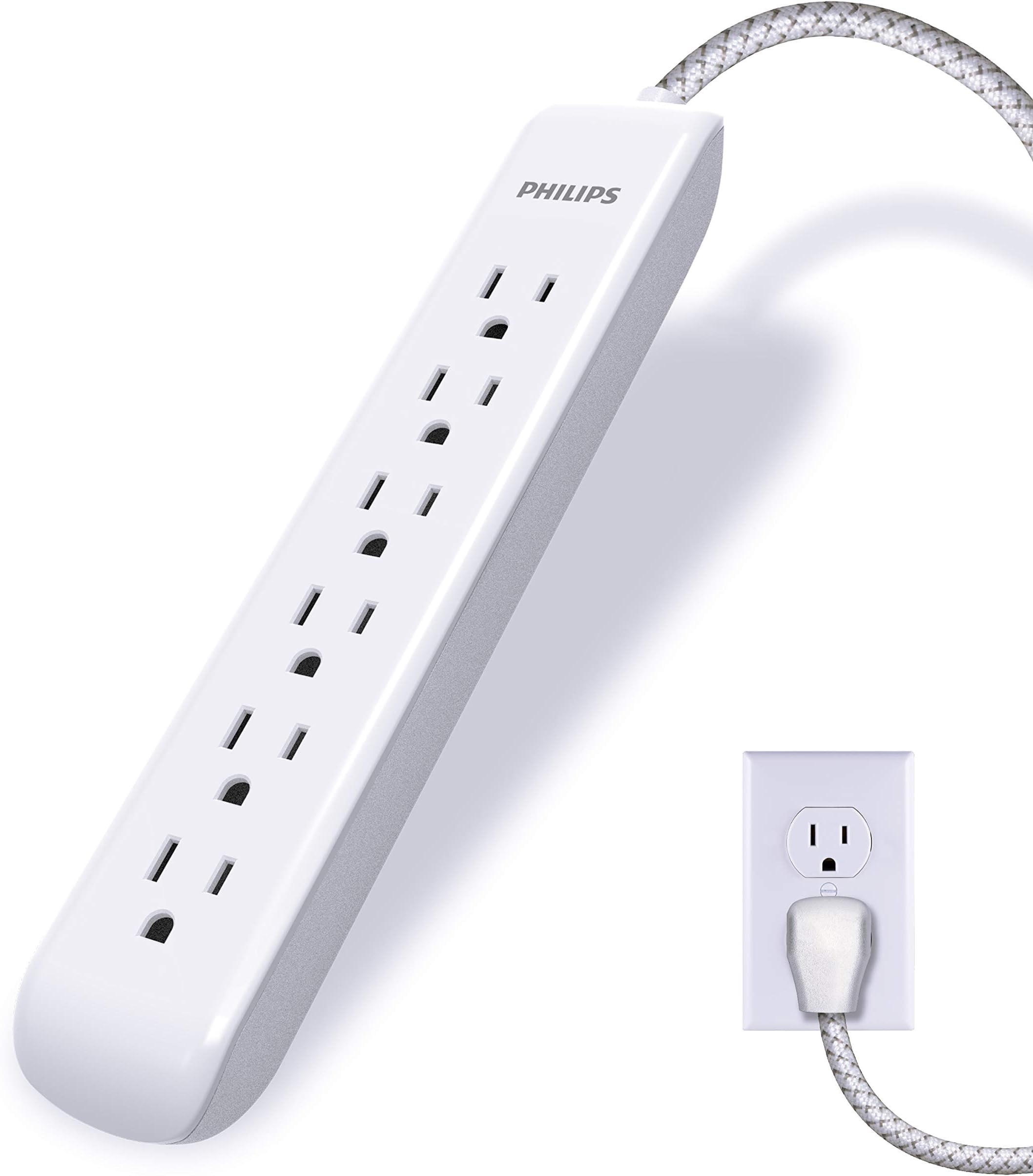 Amazon.com: Philips 6 Outlet Surge Protector Power Strip, Designer ...