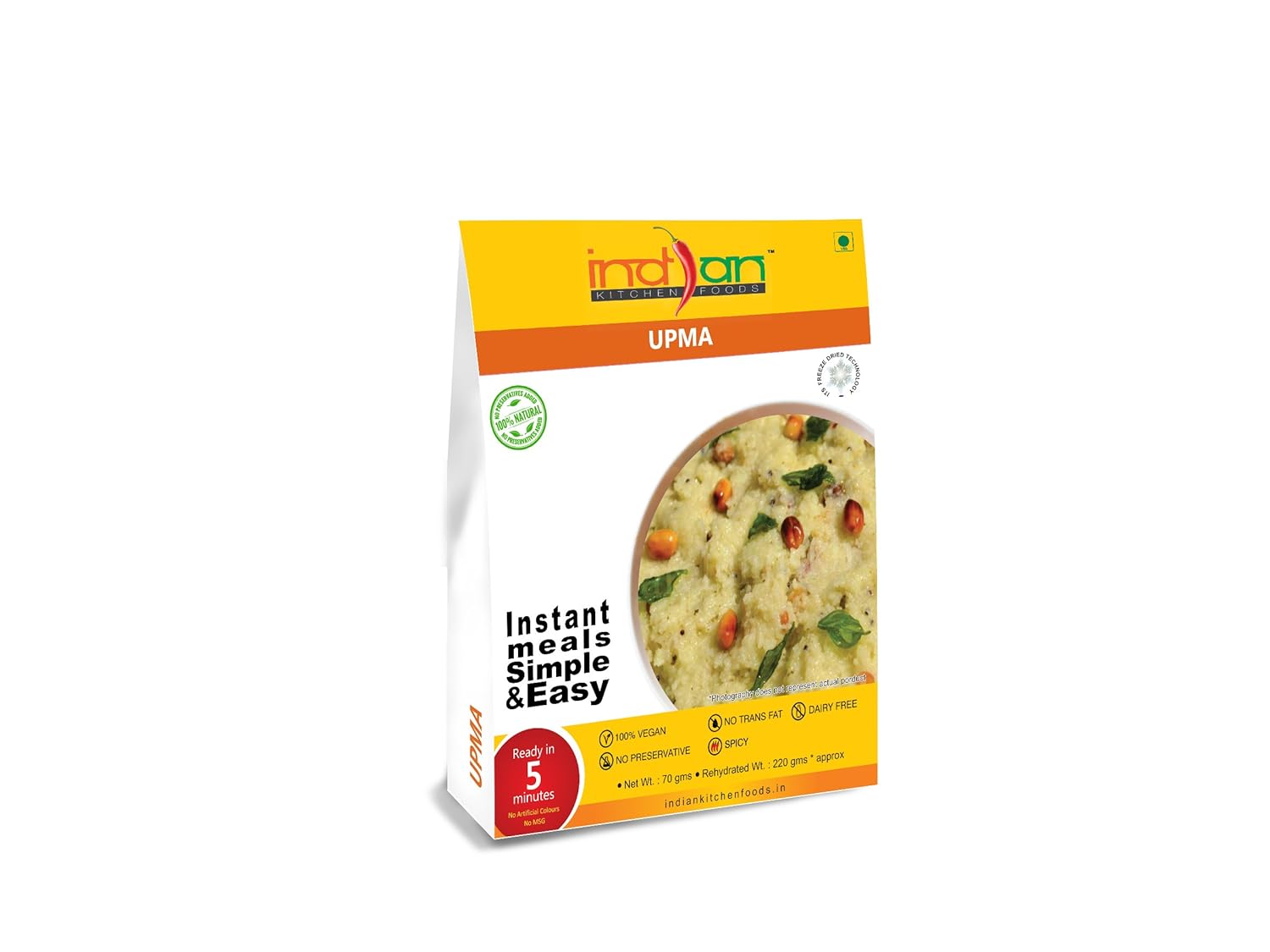 Indian Kitchen Foods Jain Upma - Freeze Dried Gourmet Indian Entree ...