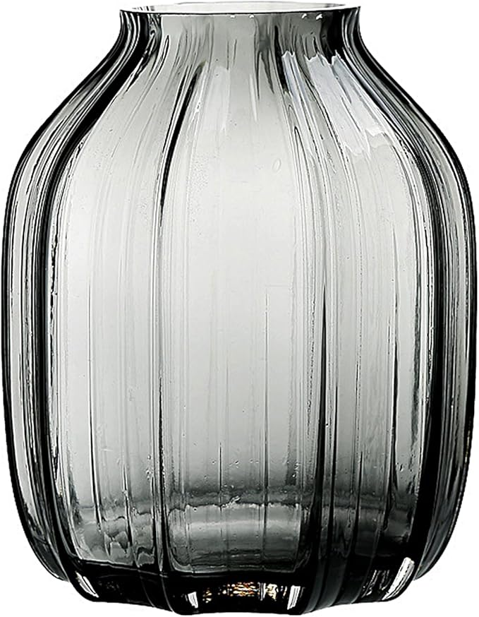 Amazon.com: Black Grey Glass Vase for Flowers,Dark Grey Bud Tall Glass Vases,H-8.0" Simple ...