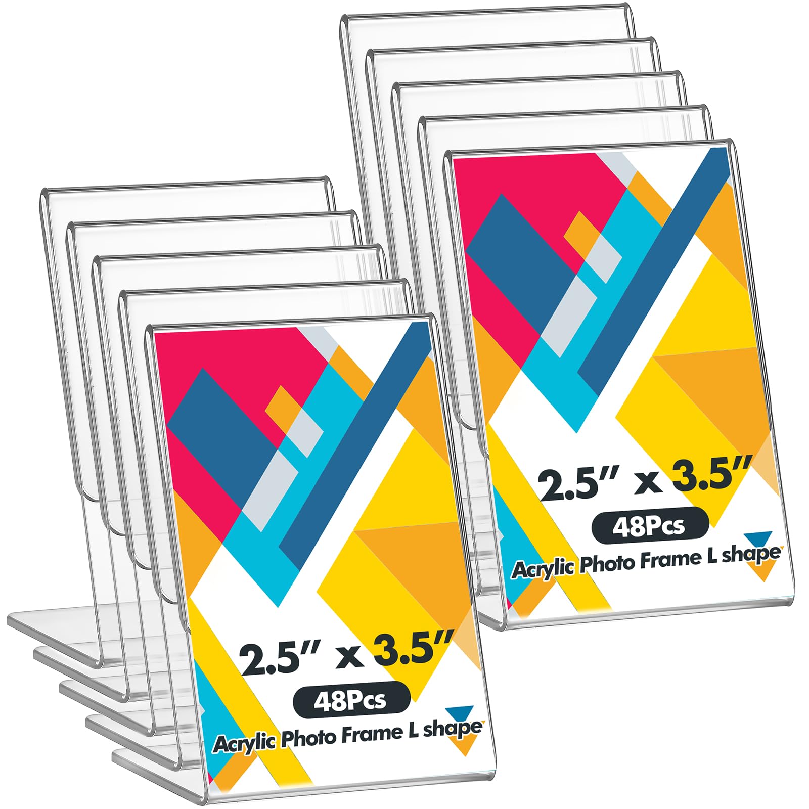 Amazon.com - Ctosree 48 Pcs Acrylic Photo Frame L shape Slant Back ...