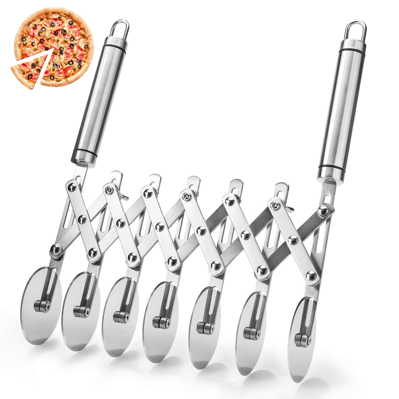 Amazon.com: 7 Wheel Pastry Cutter,Stainless Steel Pizza Slicer ...