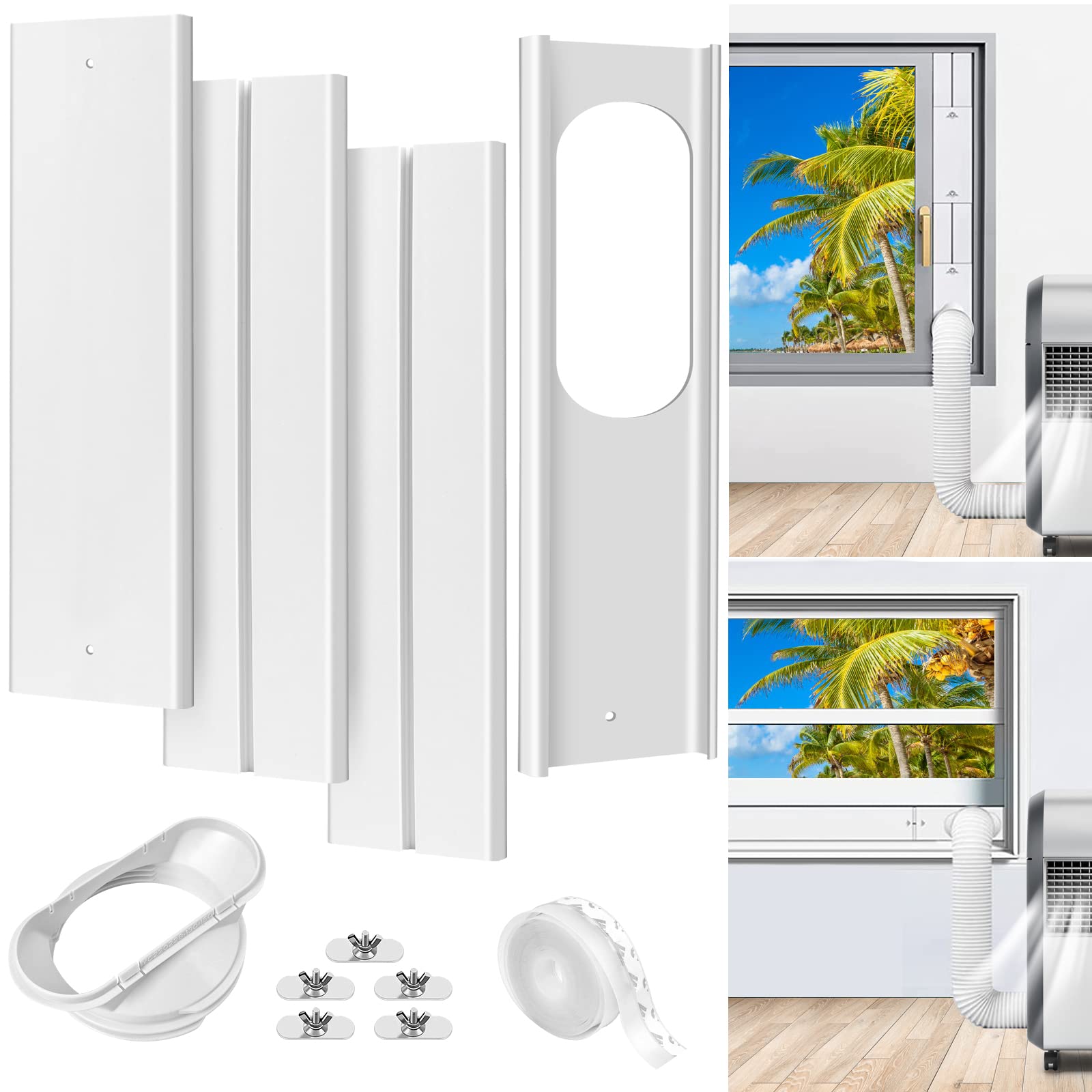 Buy Vquand Portable AC Window Kit, AC Window Seal Max Adjustable Length ...