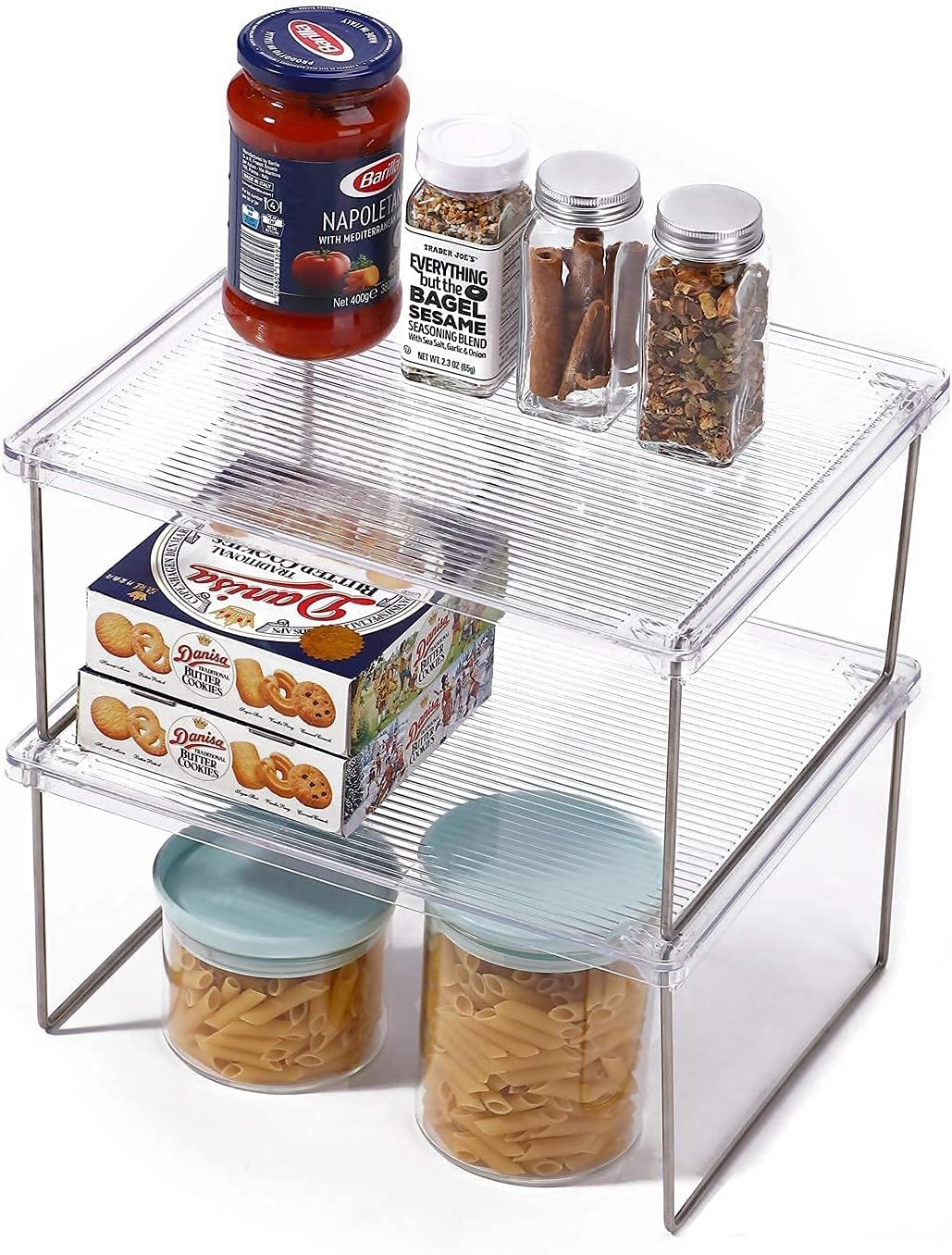 Amazon.com - ums Plastic Kitchen Cabinet Shelf Organizer-Stackable ...