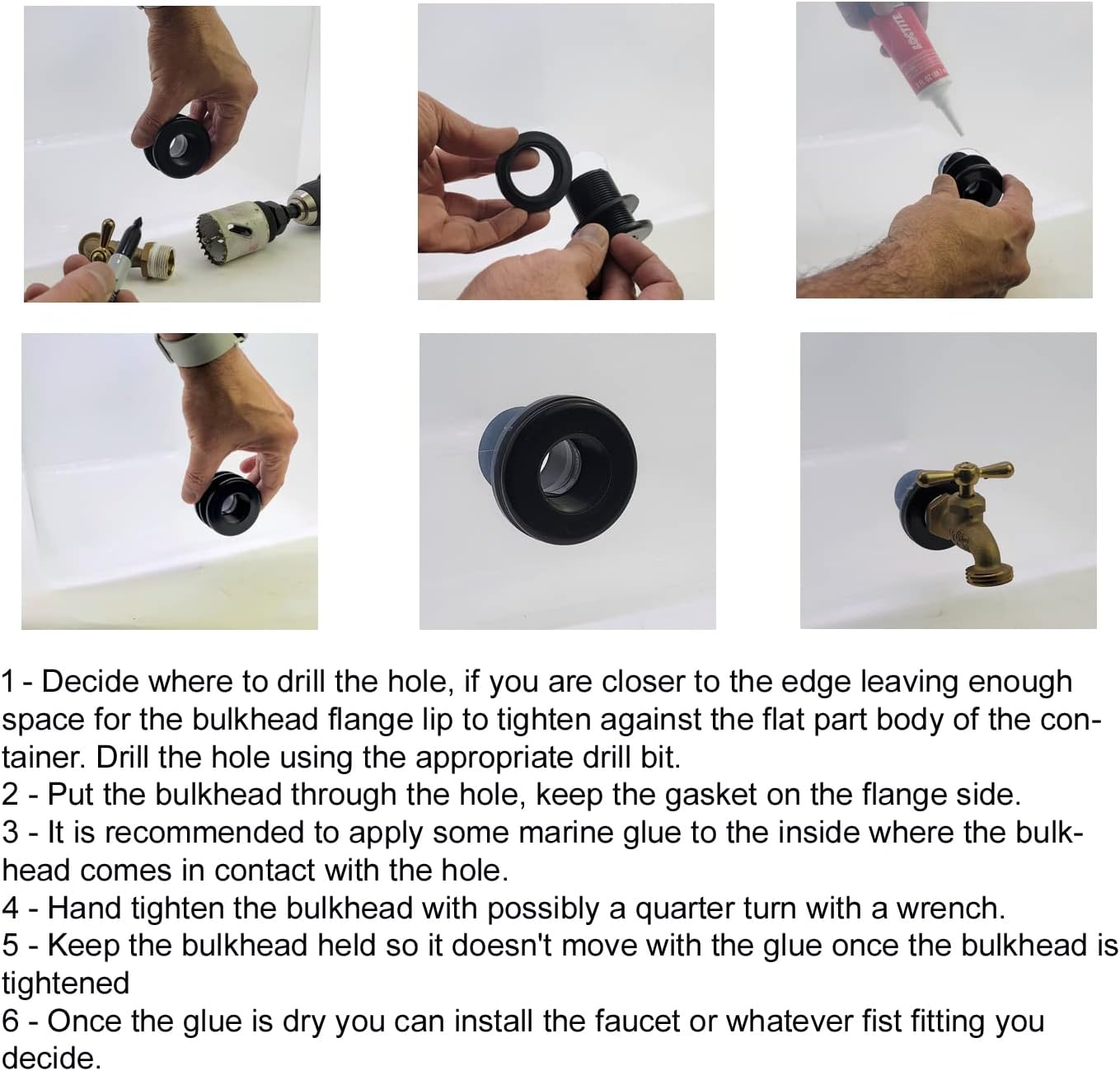 Lifegard Aquatics 1/2-Inch Bulkhead Fitting Kit Instruction Manual