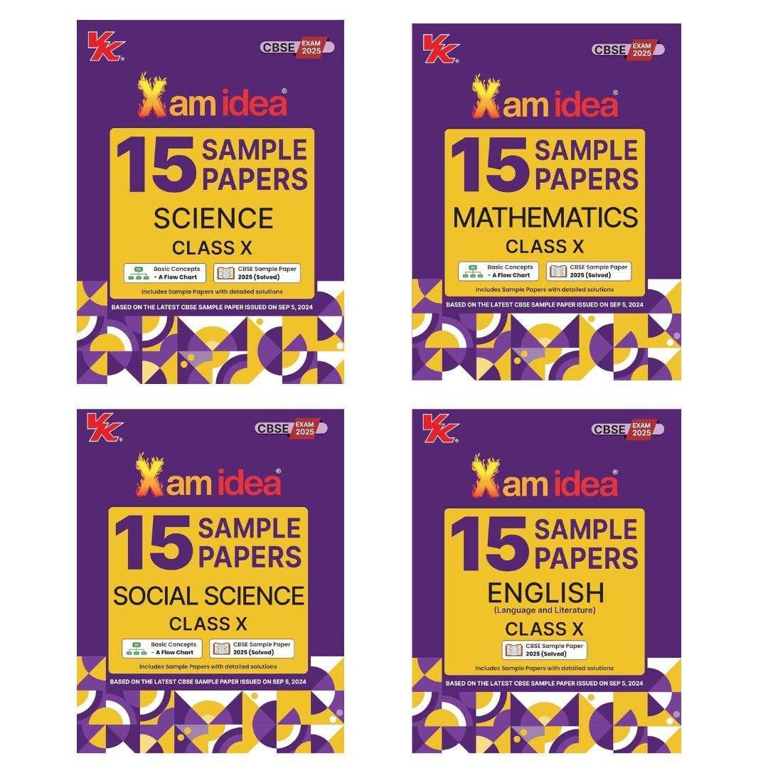 Xam idea cbse Sample Papers Class 10 English, Mathematics, Social Science & Science - Set of 4 ...