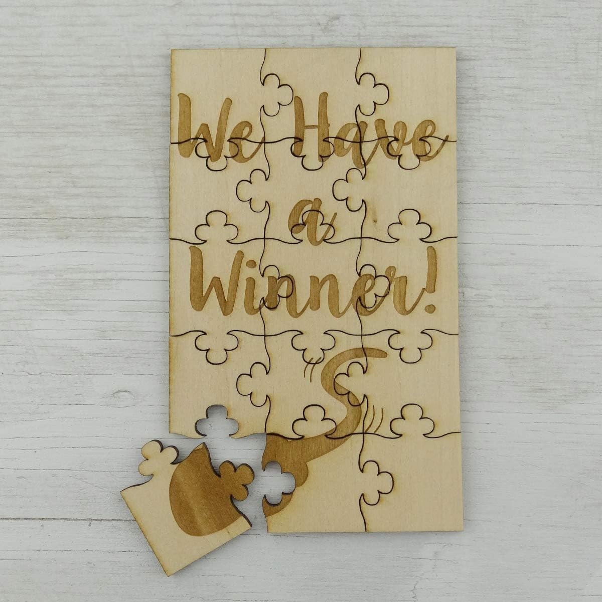 We Have a Winner! Pregnancy Announcement Puzzle 15 Pieces Wood Jigsaw 6 ...