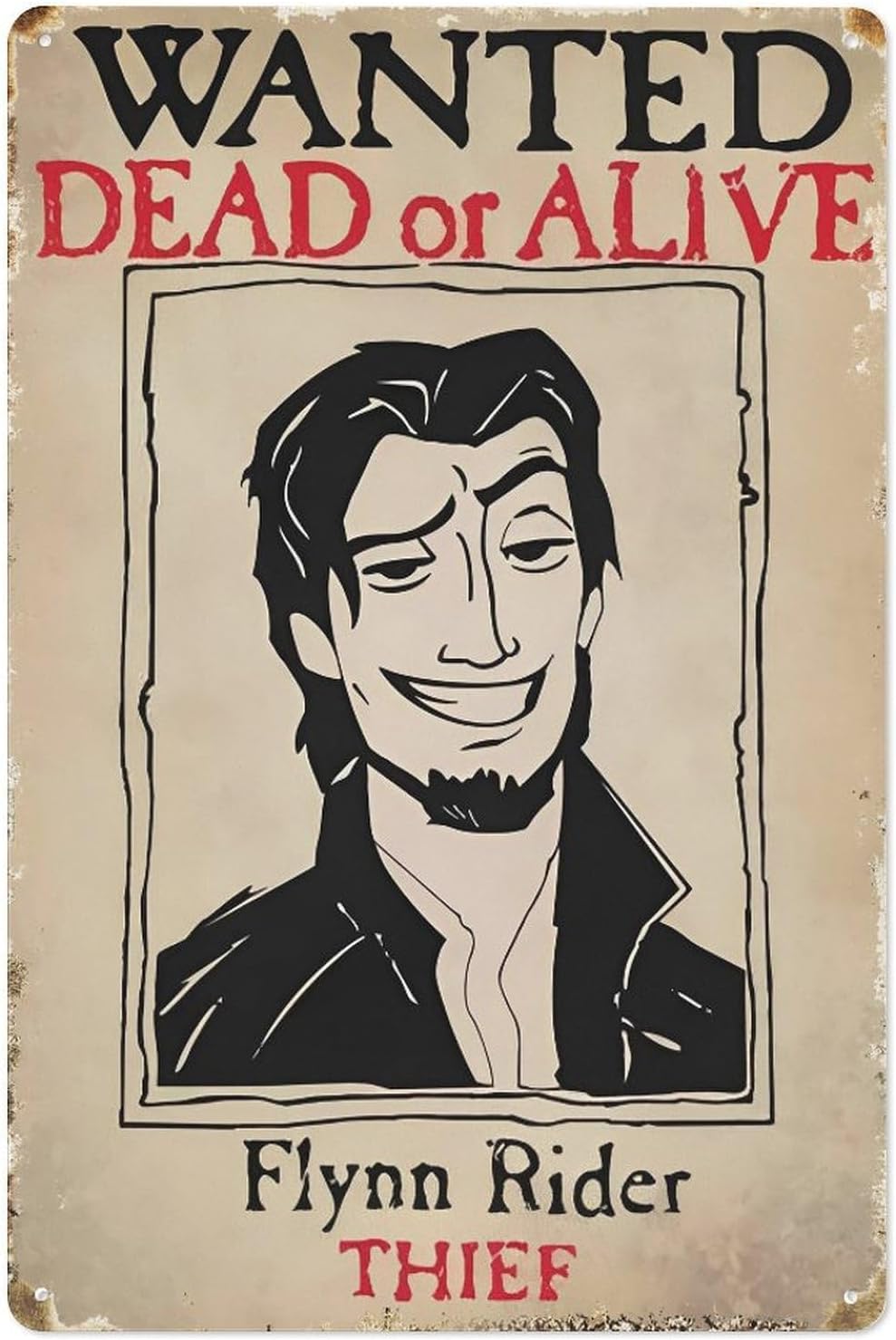 Amazon.com: Flynn Rider Wanted Poster Retro Wall Art Decor Metal tin ...