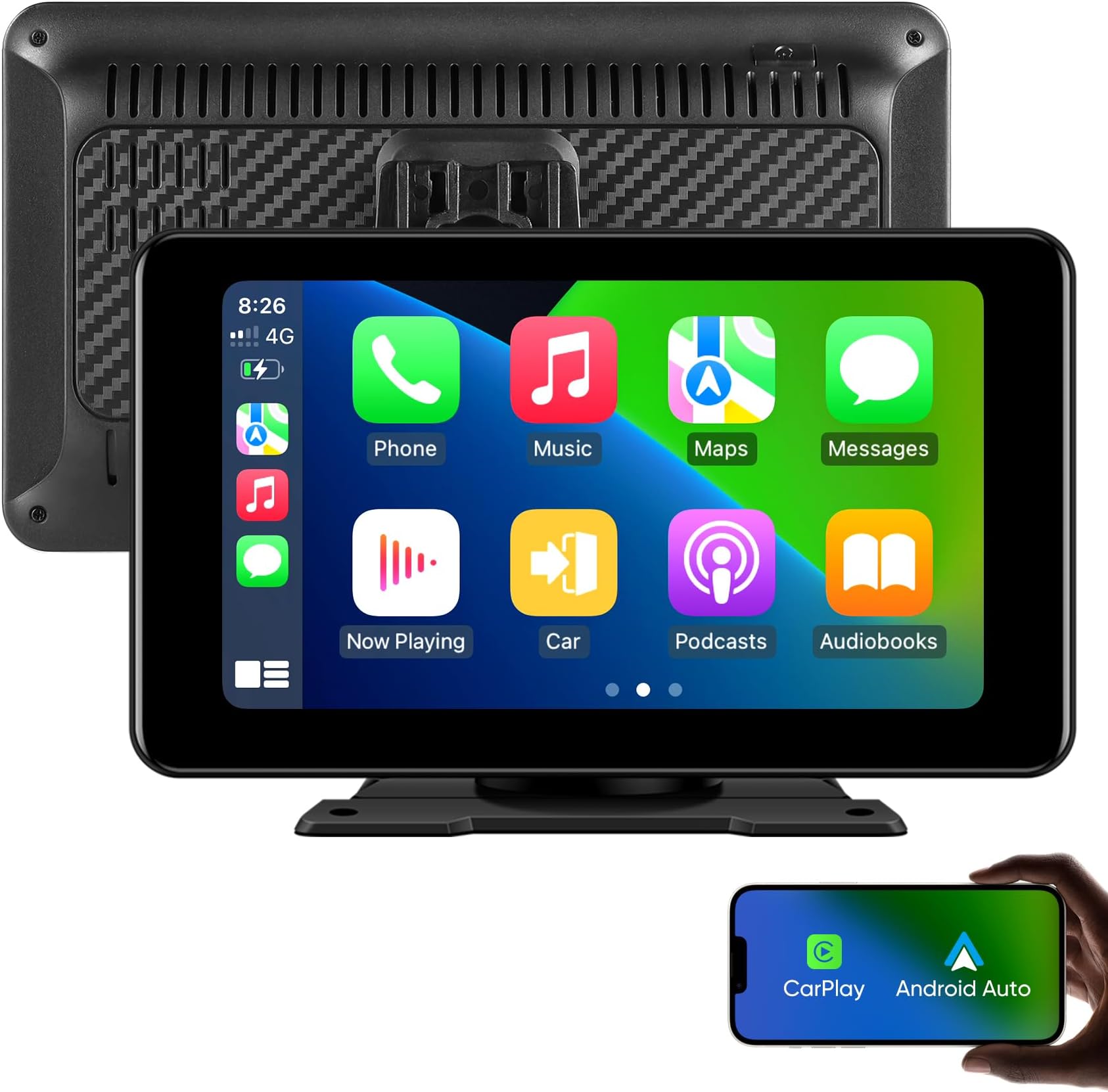 Amazon.com: GTRUI 7" Wireless Car Stereo Apple Carplay & Android Auto ...