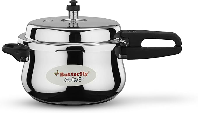 Amazon.com: Butterfly Stainless Steel 5.5-Liter Curve Pressure Cooker ...