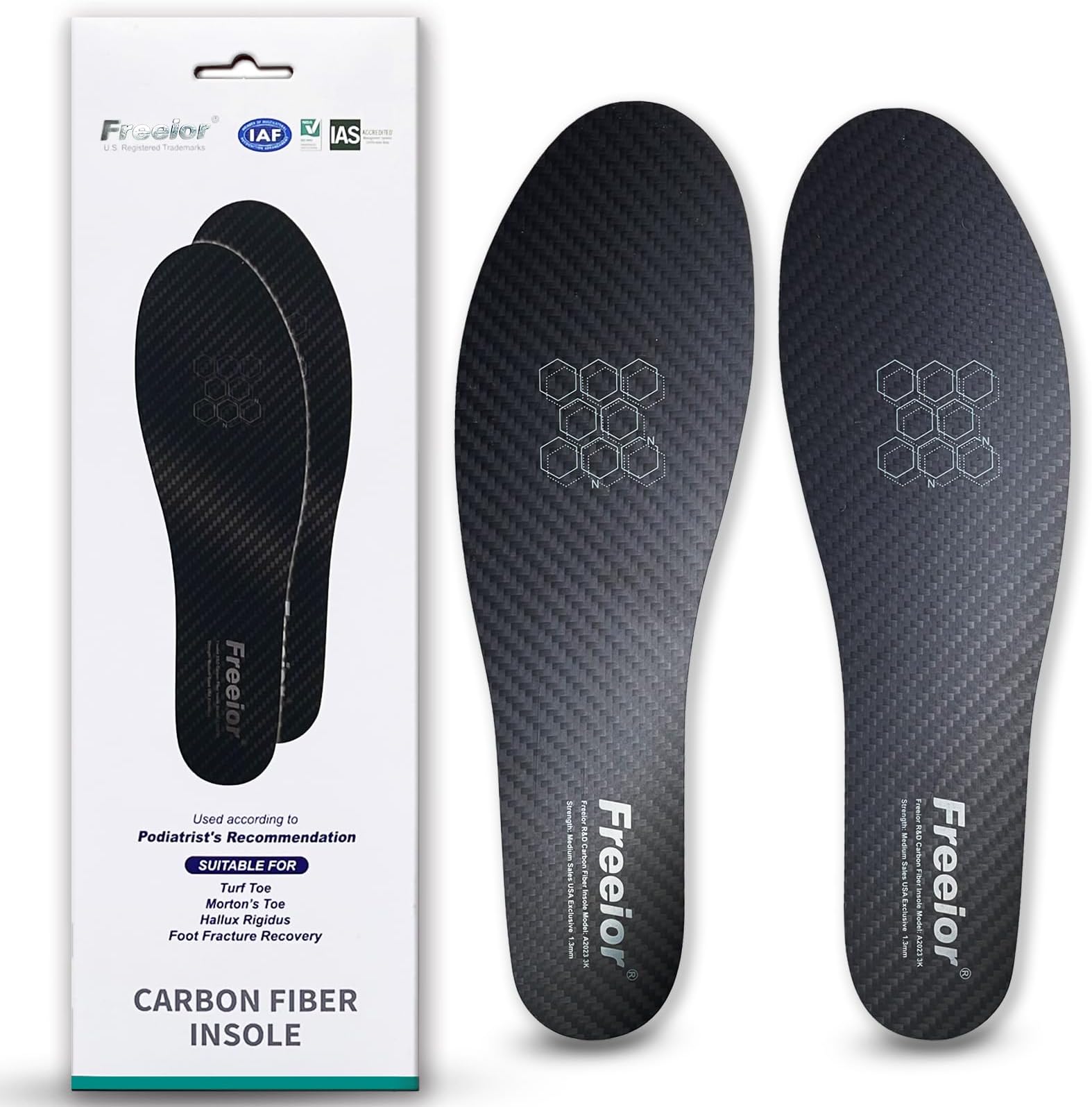Amazon.com: Carbon Fiber Insole 1 Pair Carbon Fiber Foot Plate for ...
