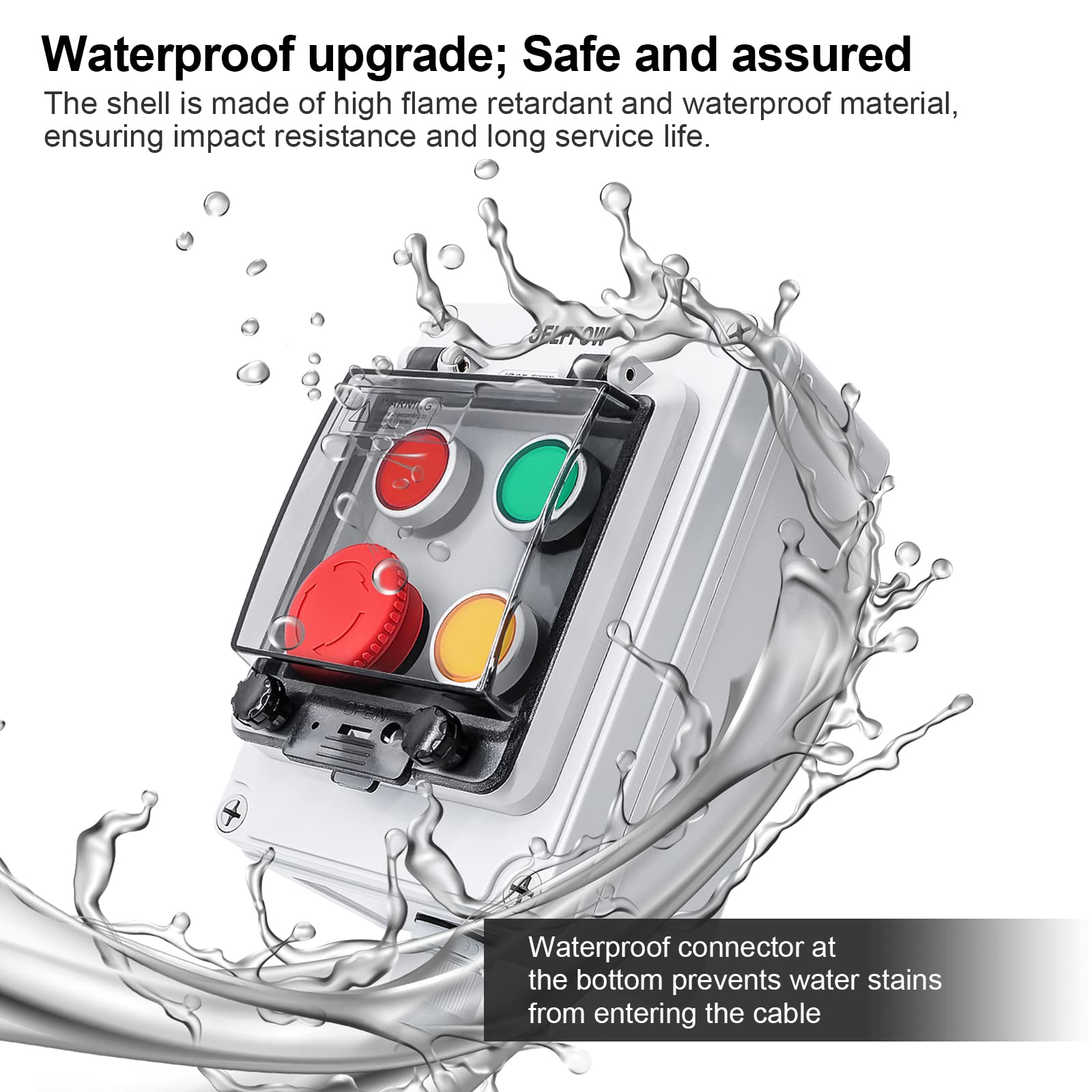 Snapklik.com : OELFFOW IP67 Button Switch Outdoor Waterproof Box 4 ...