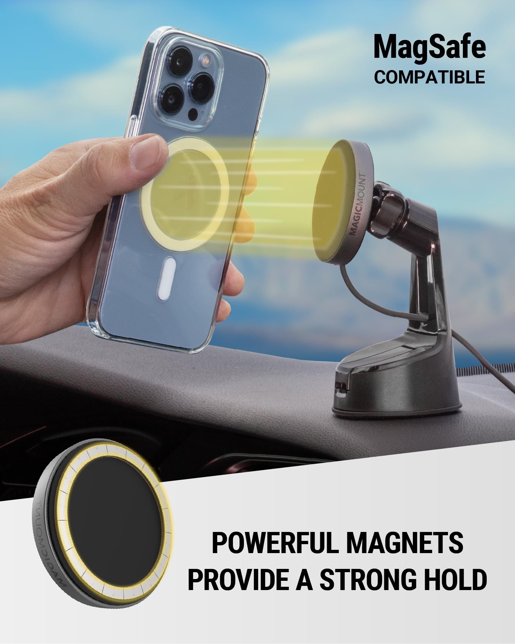 Snapklik.com : Scosche MPQMRWD MagicMount Charge Pro Qi2 MagSafe Car ...