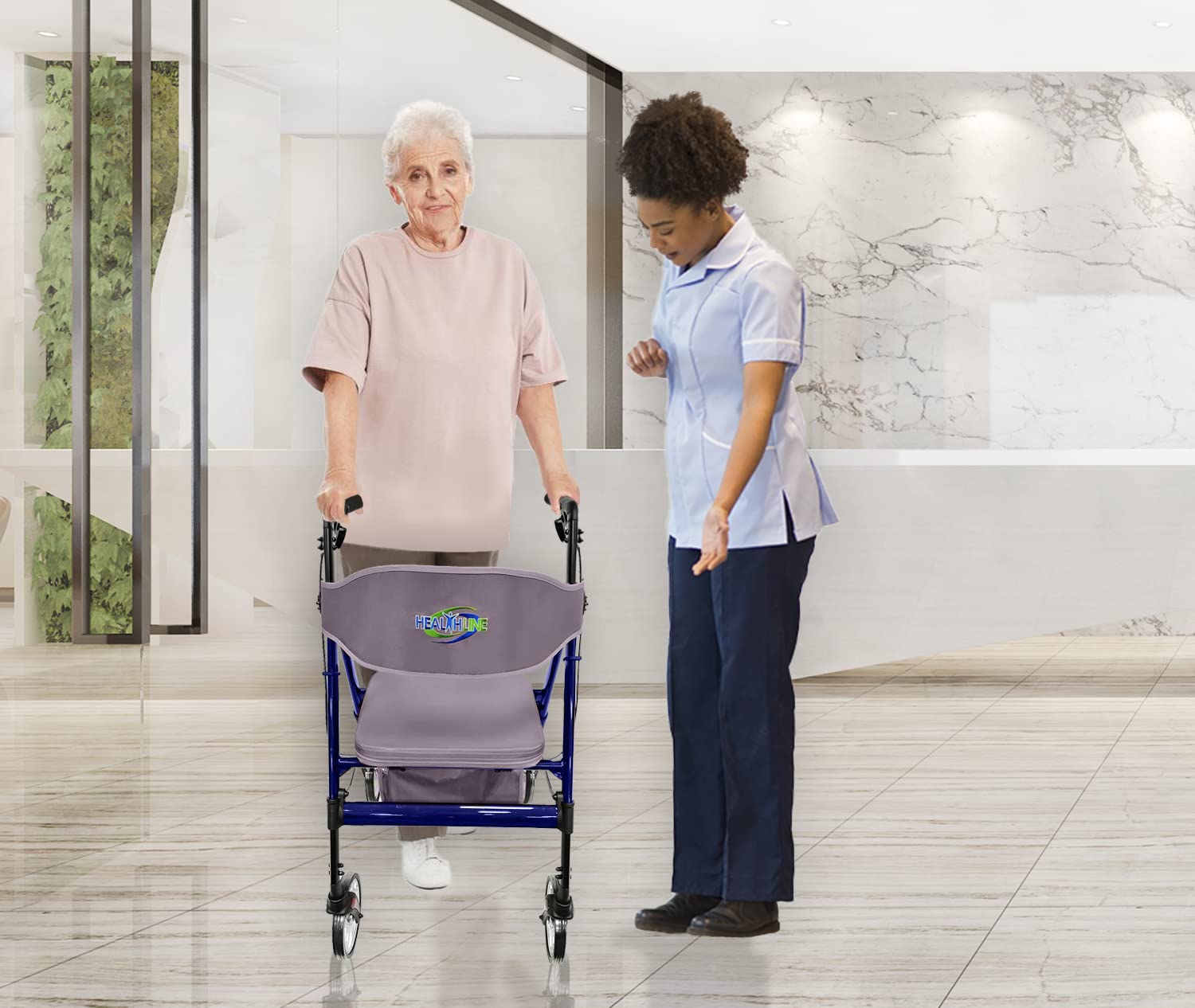 Snapklik.com : HEALTHLINE Heavy Duty Rollator Walker