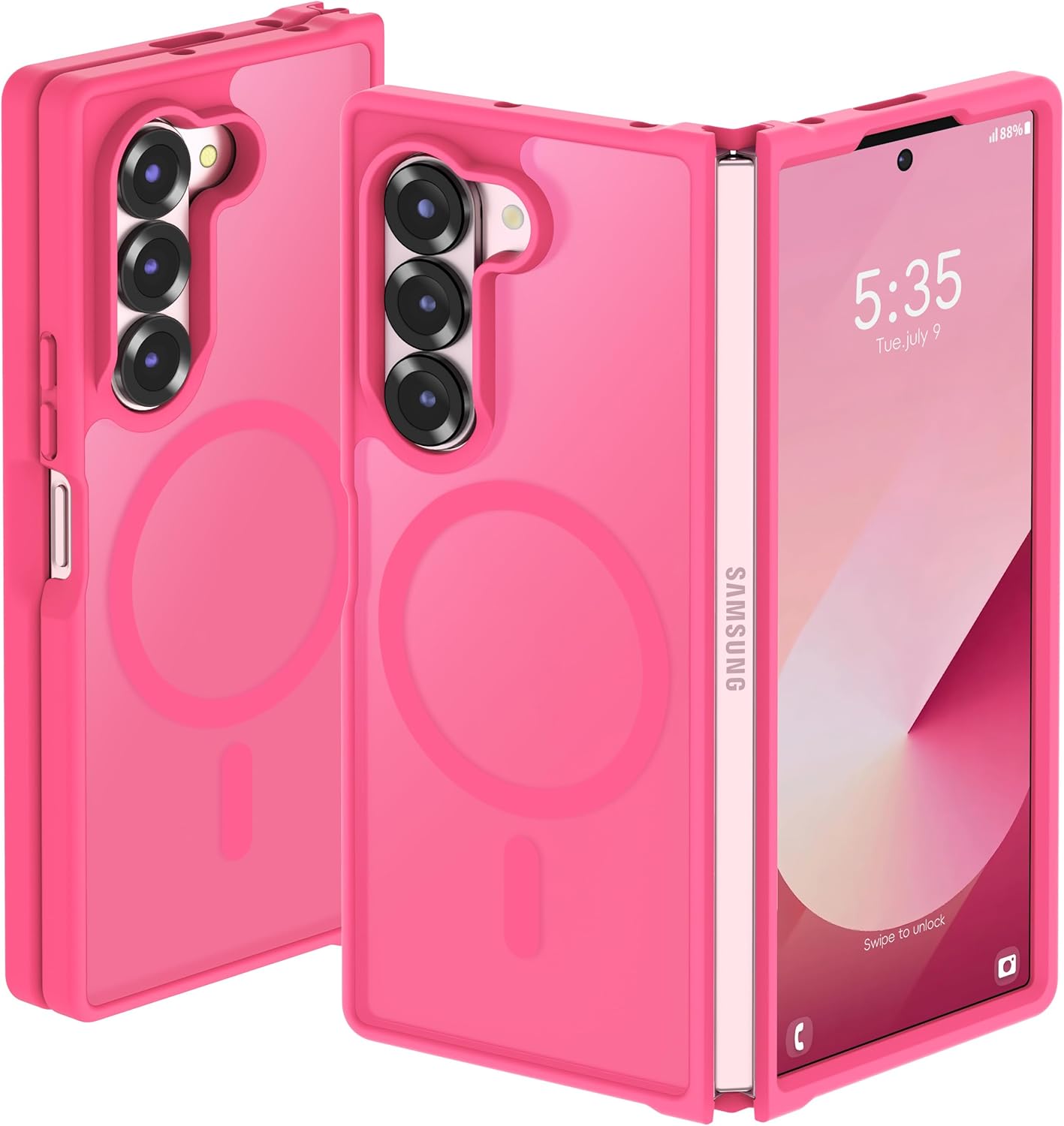 Amazon.com: ORETECH Magnetic Case Compatible with Samsung Galaxy Z Fold 6 Case, Translucent Back ...