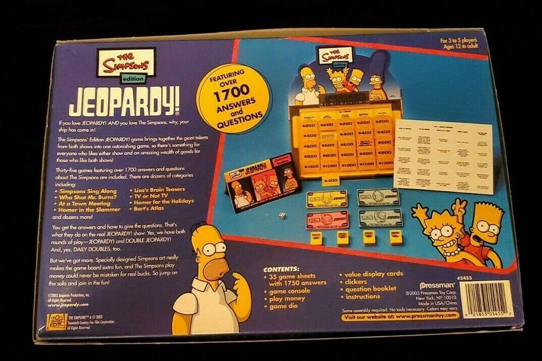 Jeopardy Board Game Pressman