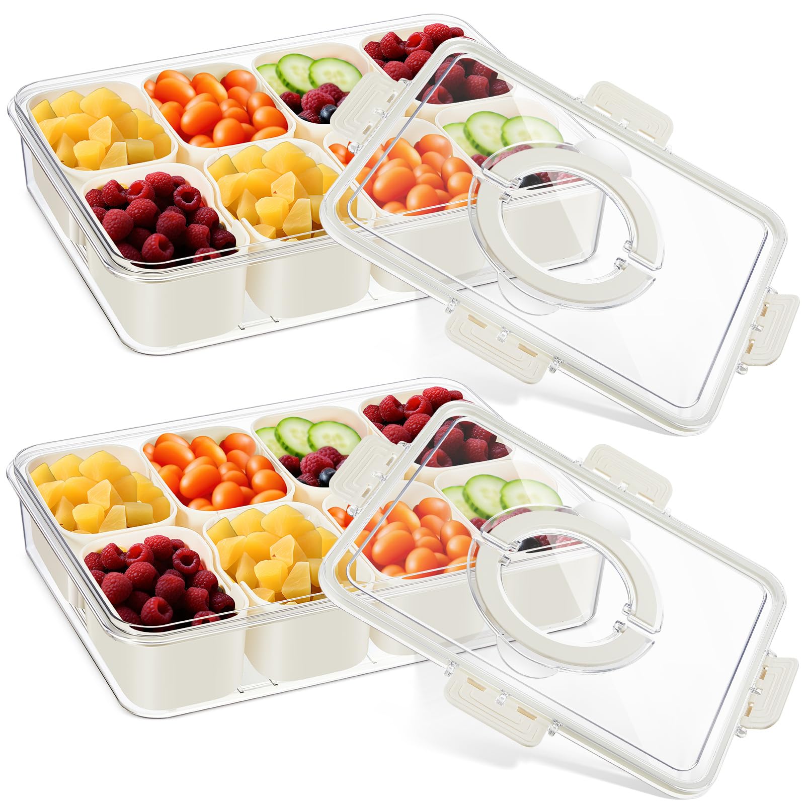 Amazon.com: 2 Sets Salad Fruit Storage Containers for Fridge with Lids ...