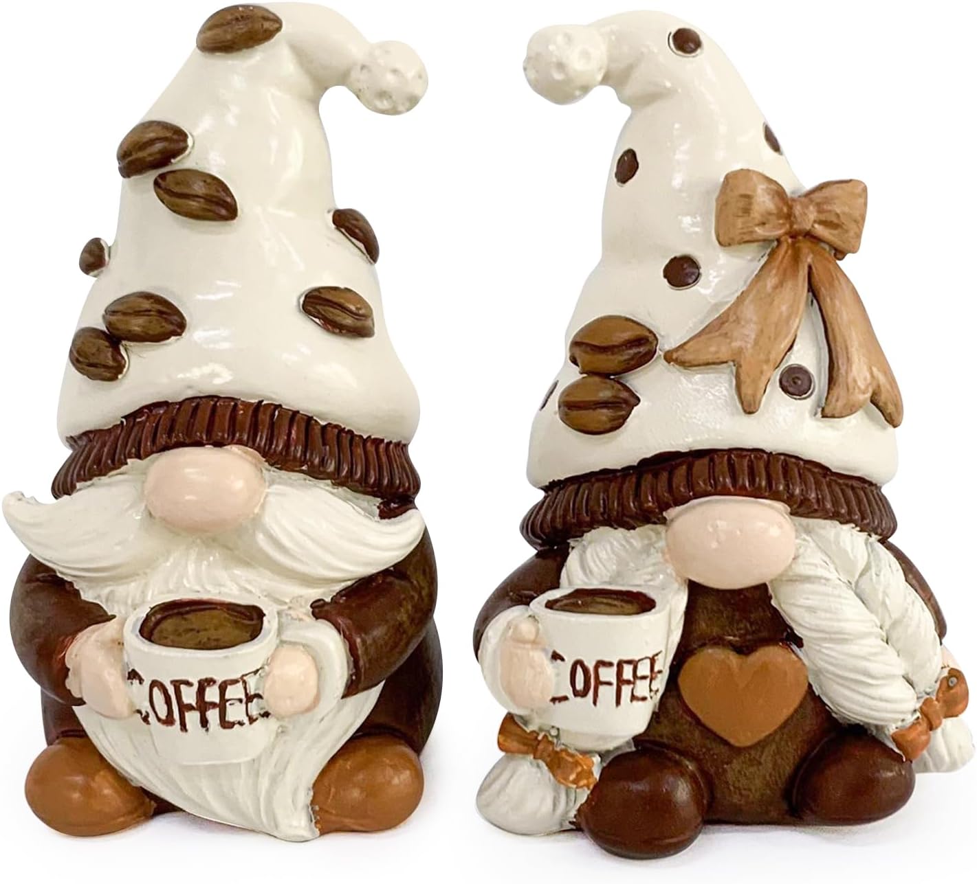Amazon.com: nuvagiki Coffee Gnomes Set of 2 Resin Swedish Tomte Elf ...