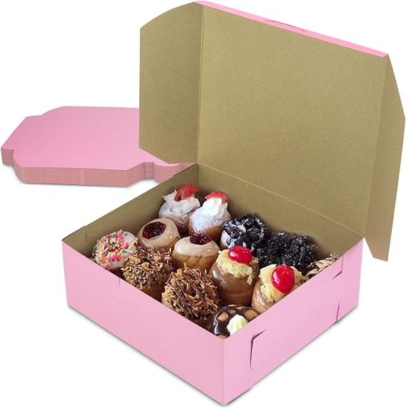 Amazon.com: Fit Meal Prep [25 Pack] Pink Bakery Boxes 8x8x4 Pastry Box ...