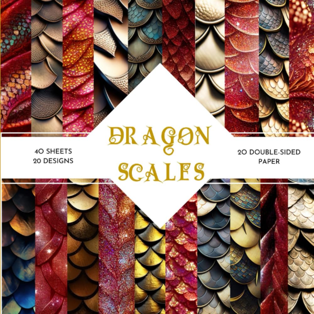 Amazon.com: Dragon Scales Scrapbook Paper: | 8.5 x 8.5 inch | 40 ...