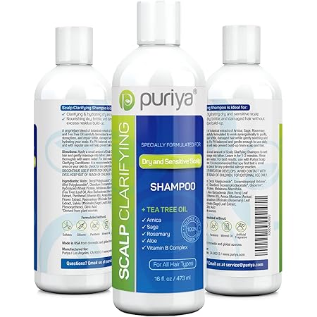 Amazon.com : Puriya Sulfate Free Shampoo, Plant Based Tea Tree Shampoo ...
