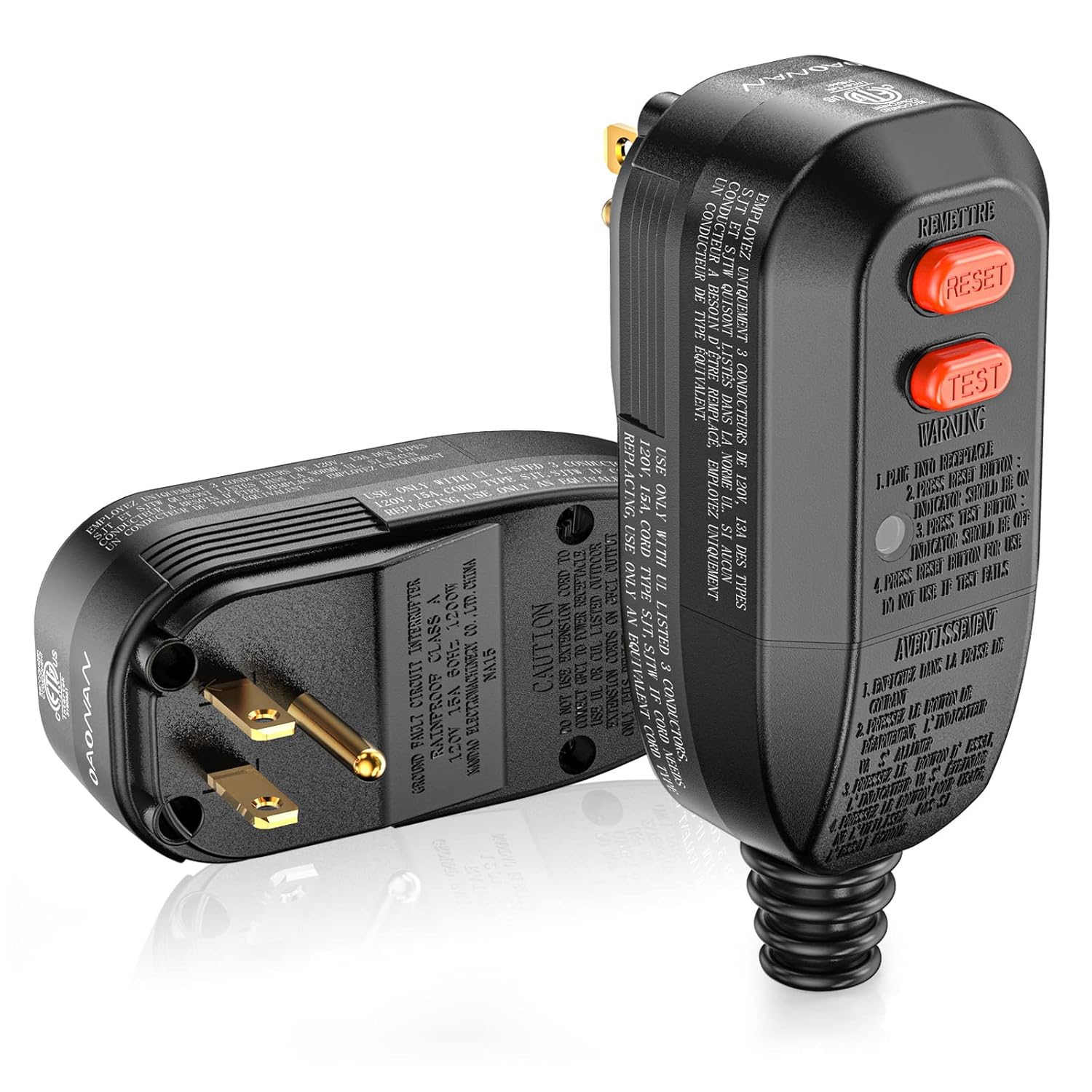 OAONAN GFCI Replacement Plug Assembly 3-Prongs with Ground Fault ...