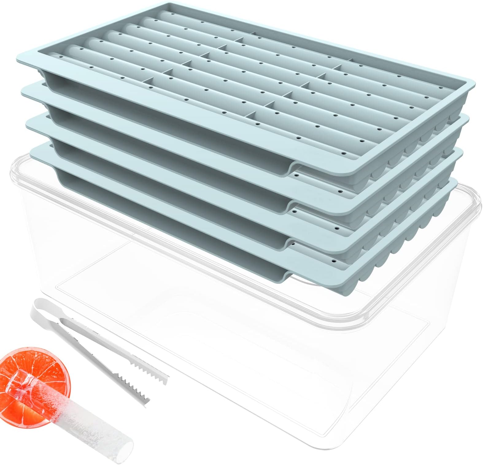 Amazon.com: Miaowoof Water Bottle Ice Cube Tray, Easy Release Narrow ...