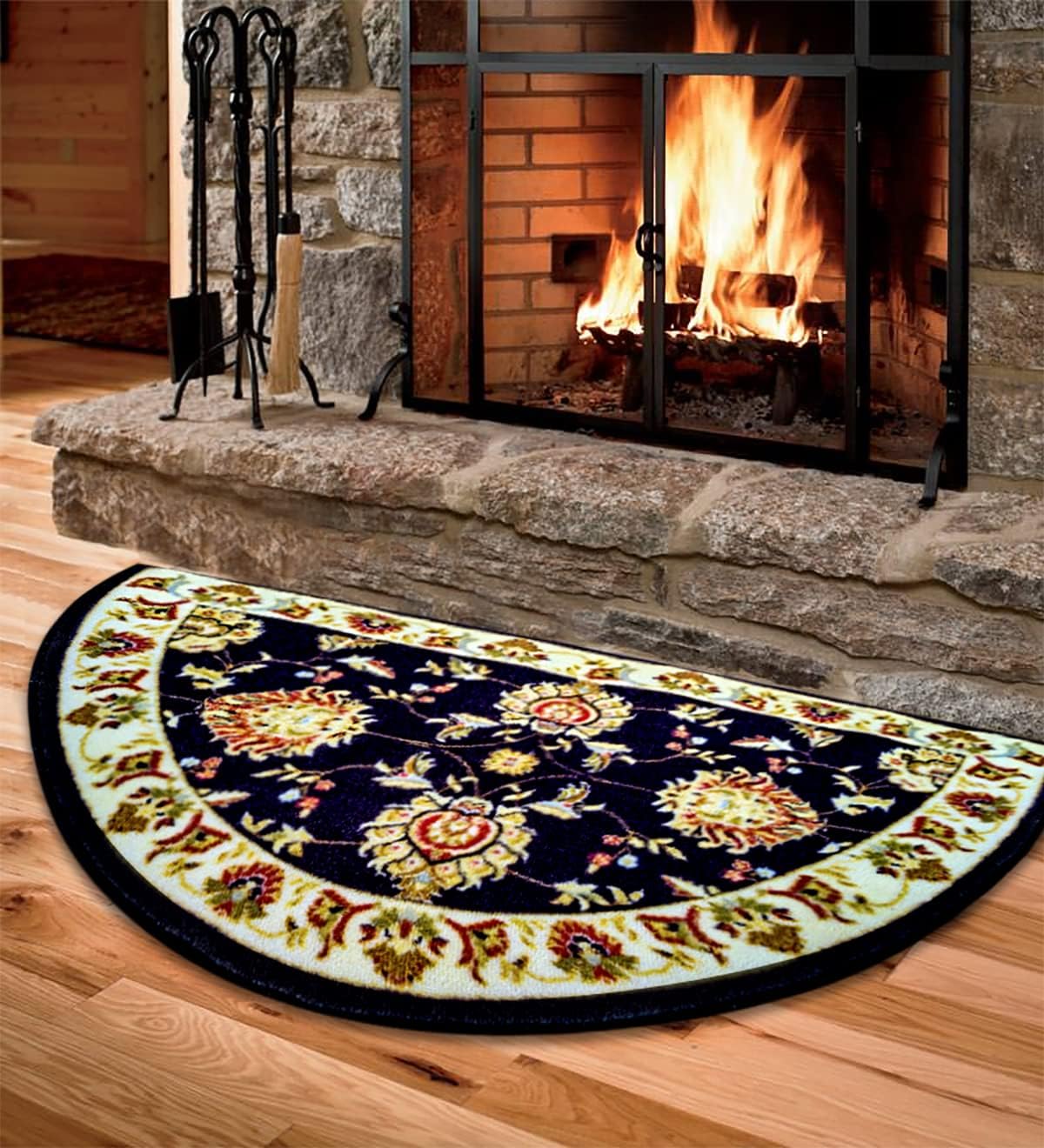 Amazon.com: Fireproof Fireplace Hearth Rug Non Slip Protection Mat ...
