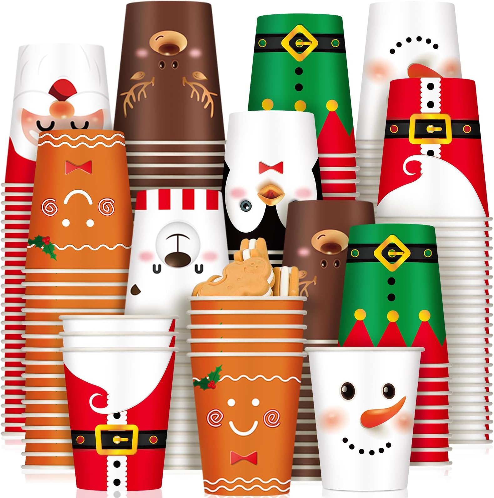 Amazon.com: ceiba tree Christmas Paper Cups Xmas Disposable Party ...