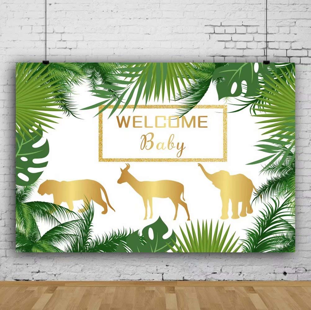 Buy Leowefowa 7x5FT Vinyl Photography Backdrop Baby Shower Jungle ...