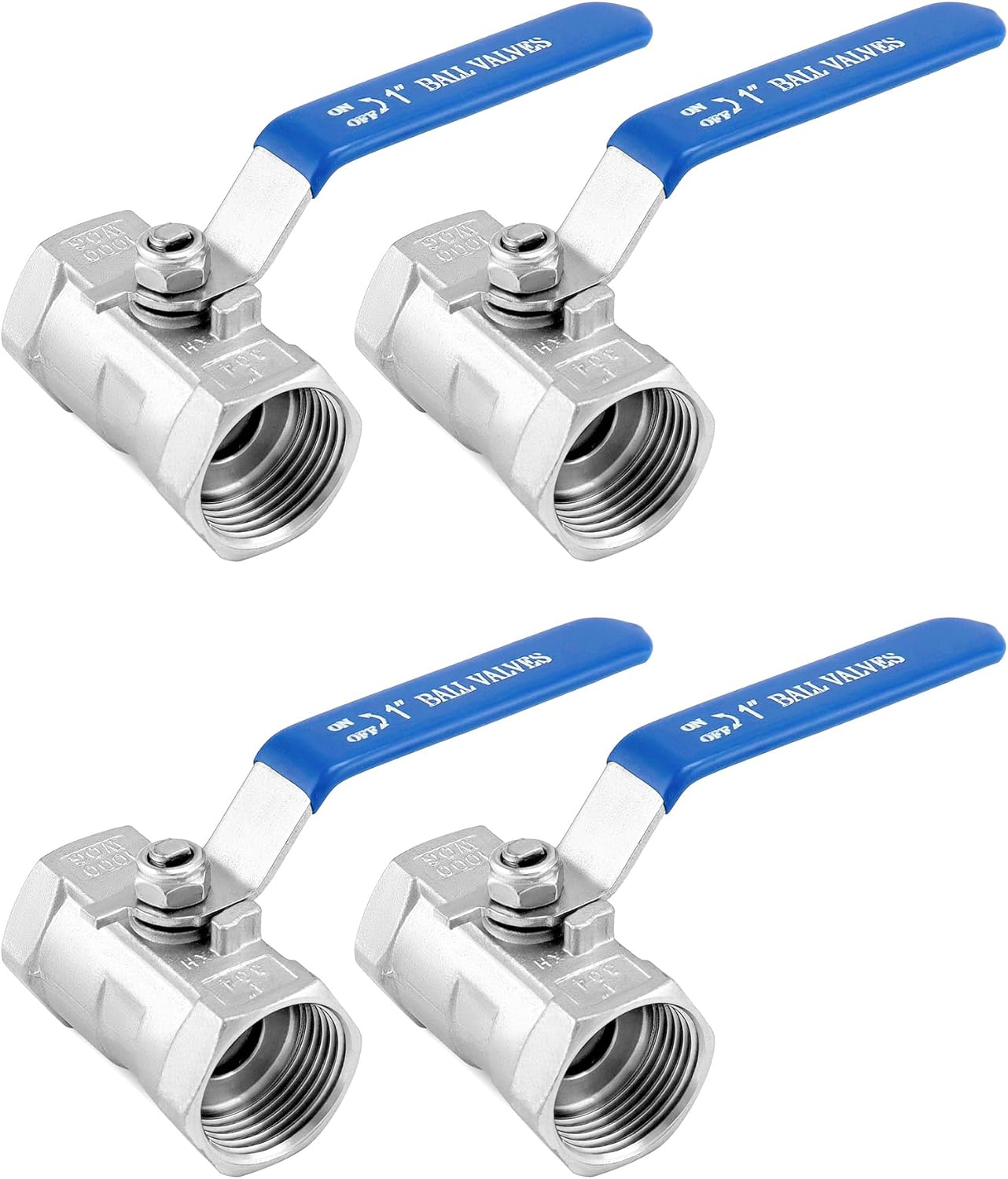 Amazon.com: QWORK 1" NPT Female Stainless Steel Ball Valve, 4 Pack ...