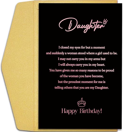 Amazon.com : Qiliji Lovely Daughter Birthday Gift - Sweet Poem Card ...