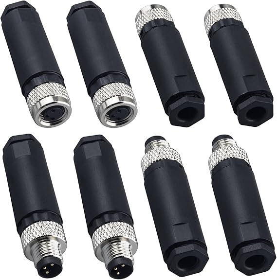 Lonlonty M8 - Conector de cable de aviación de 3 pines macho y hembra ...