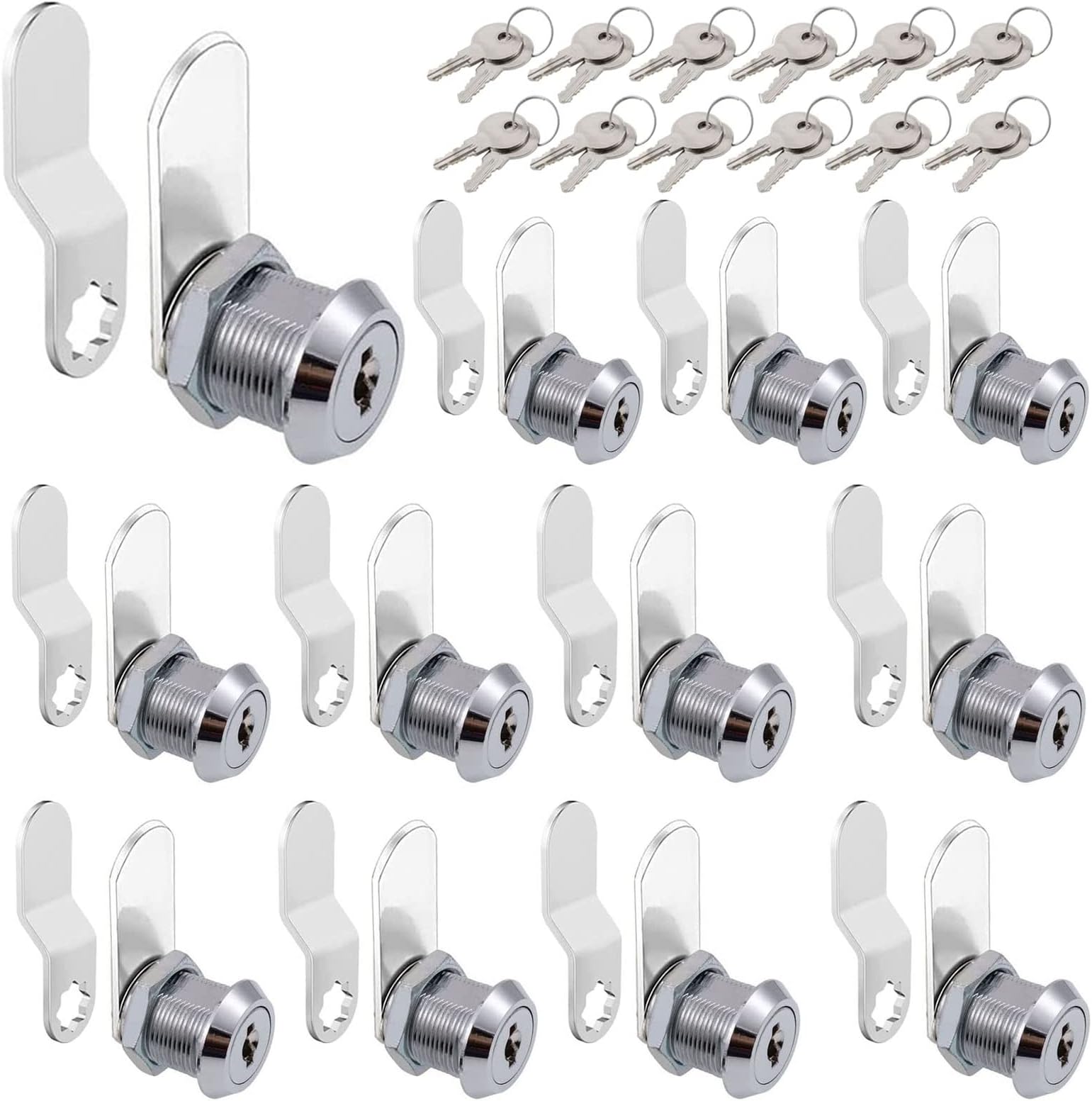 Hotop 16 Pieces Cabinet Cam Lock Keyed Alike 58 Inch Zinc Alloy Drawer ...