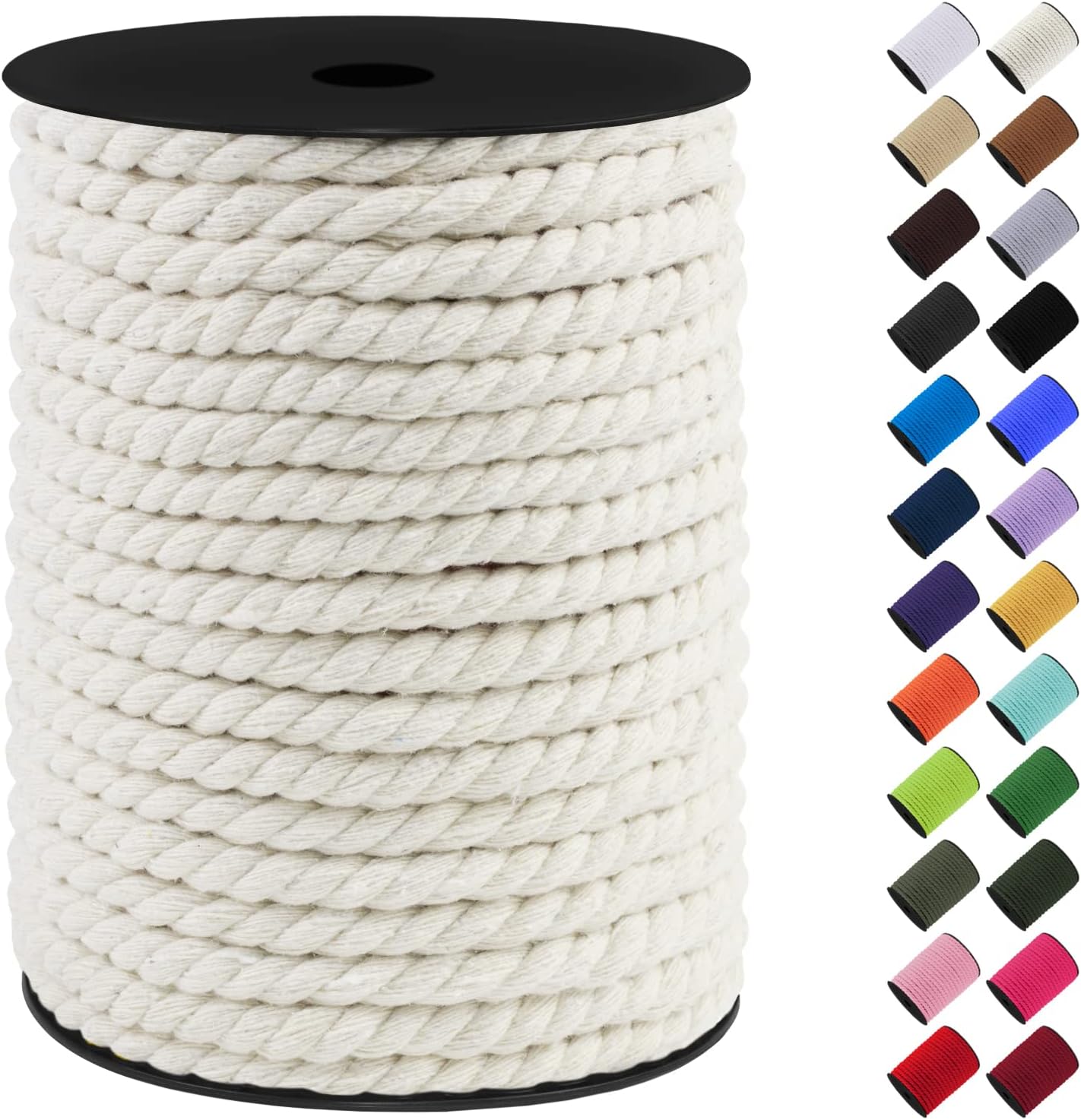 Amazon.com: LEREATI Cotton Macrame Cord 8mm x 131ft, Thick Macrame Rope ...