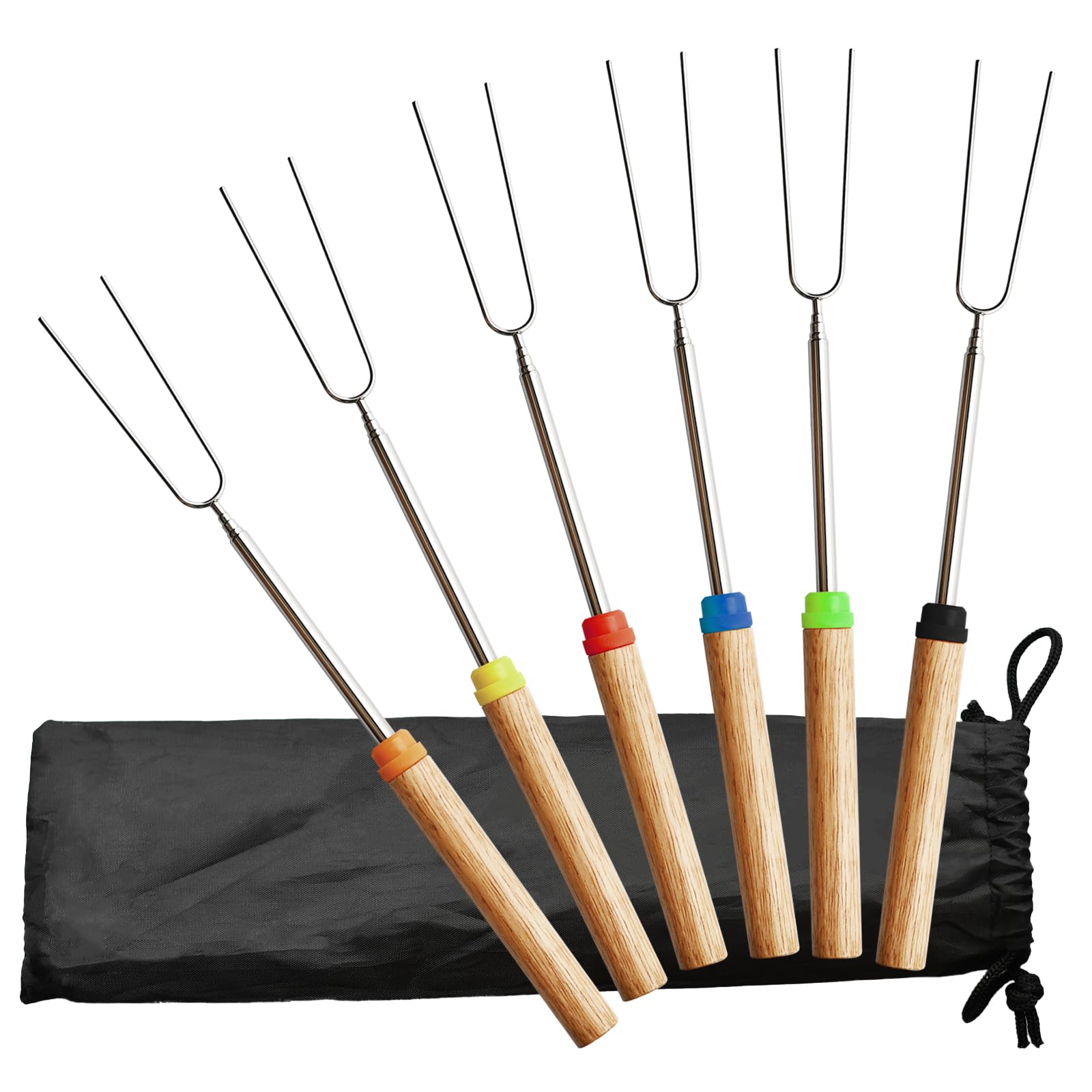 Amazon.com: 6 PCS Outdoor Stainless Steel BBQ Sticks-Marshmallow ...