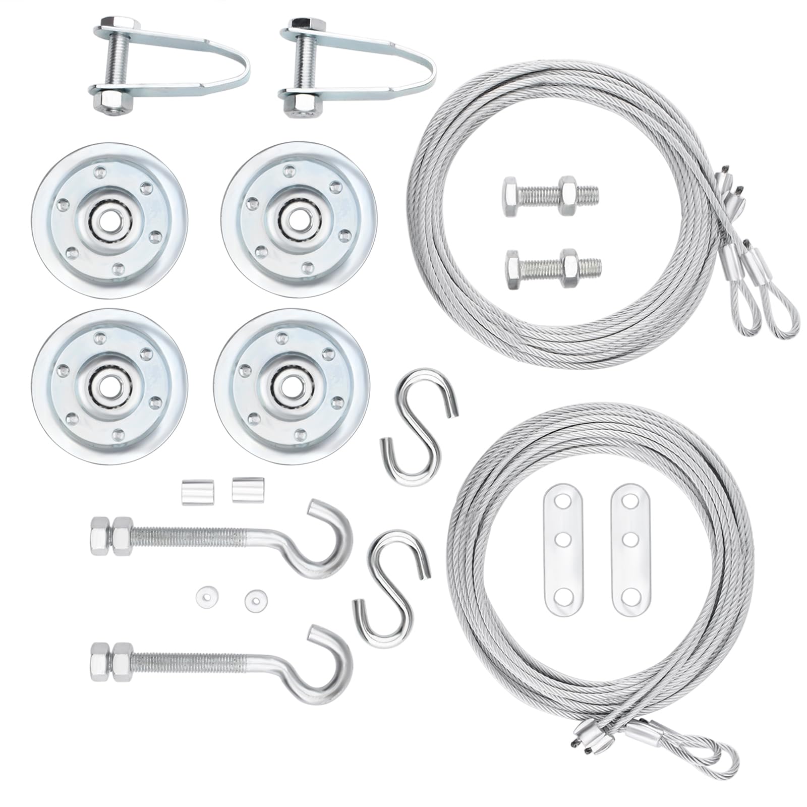 Garage Door Cable and Pulley Kit Including 2 Pairs of Galvanized ...