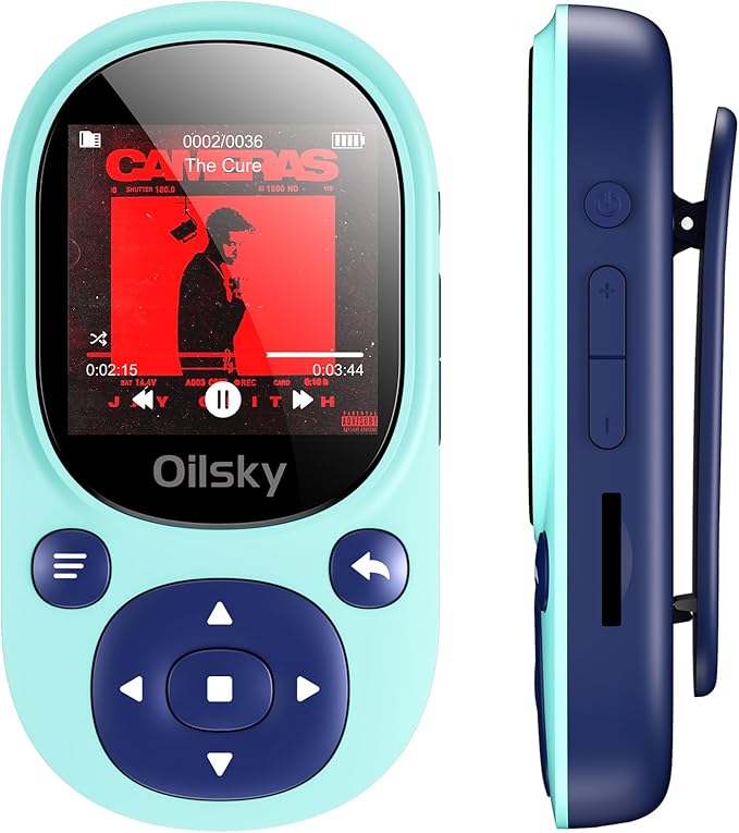 64GB MP3 Player with Bluetooth, Oilsky Clip-on Mp3 Player for Sports ...