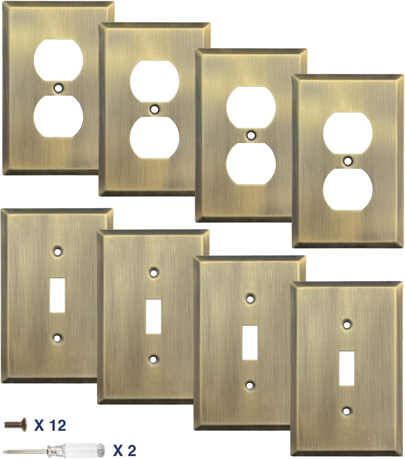 Mrayaki Wall Plate, Metal Duplex Outlet Covers, Light Switch Cover ...