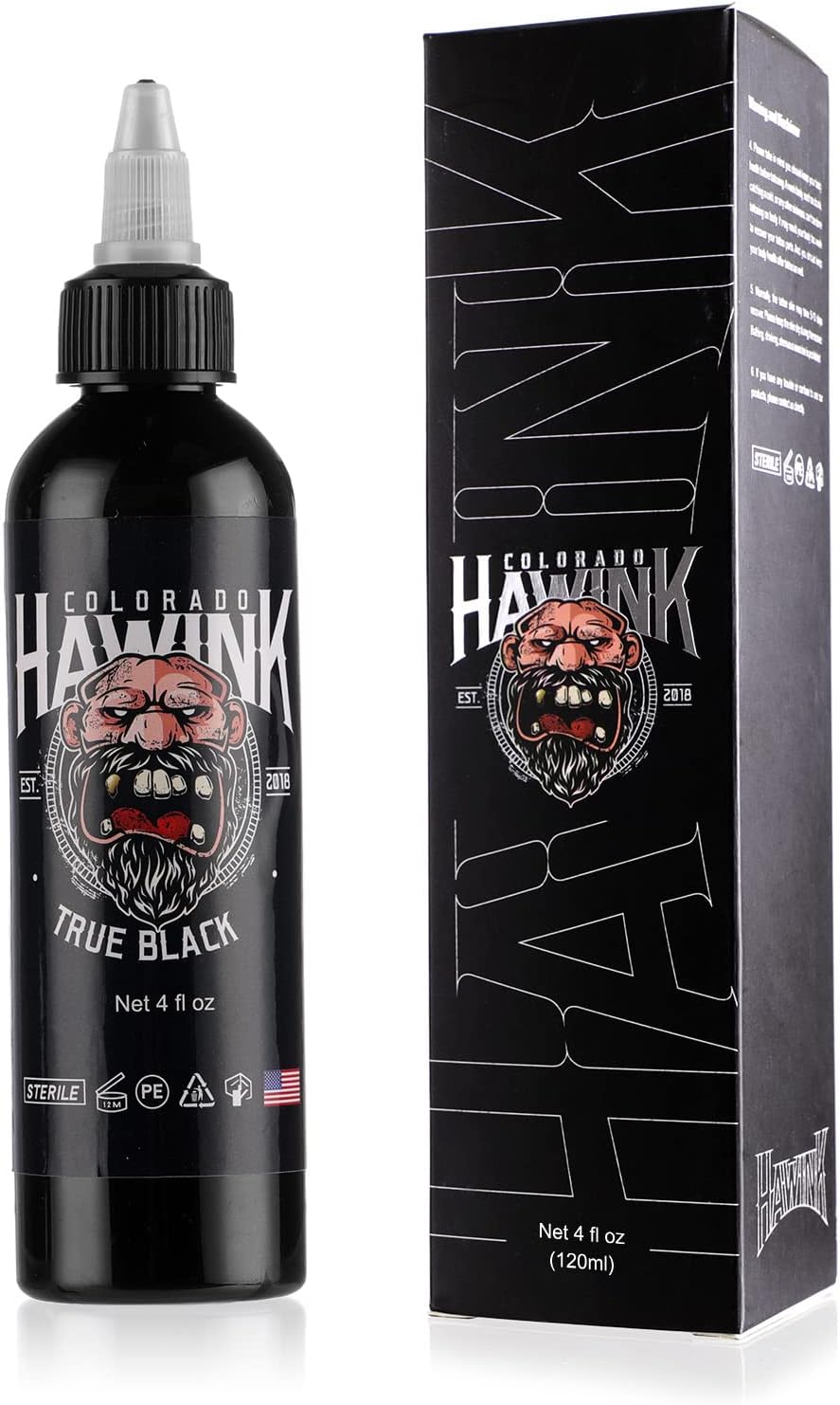 HAWINK Black Ink Professional 4oz(120ml) Vegan-Friendly USA Standard ...