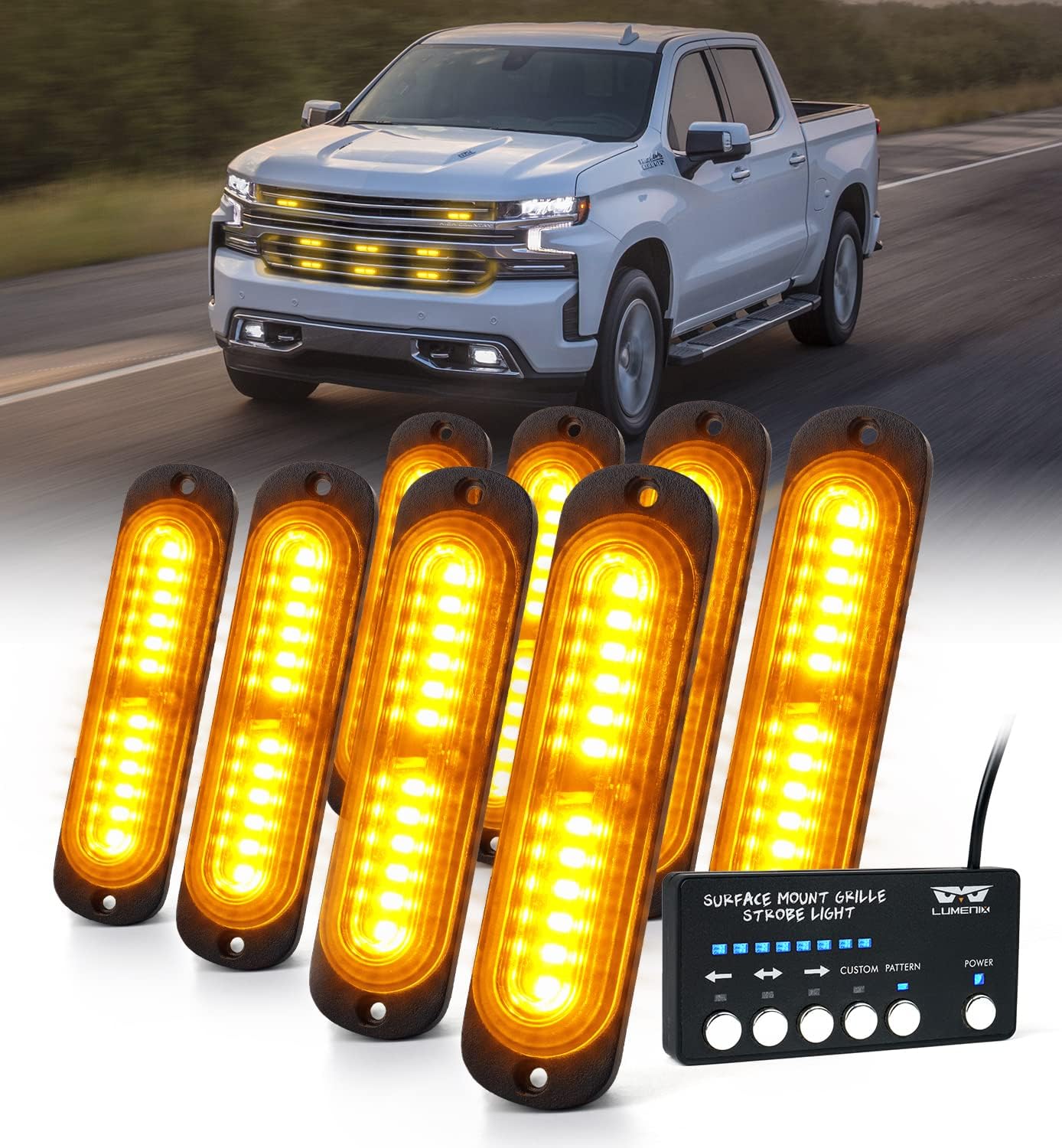 Amazon.com: LUMENIX Amber LED Surface Mount Strobe Flashing Lights Kit ...