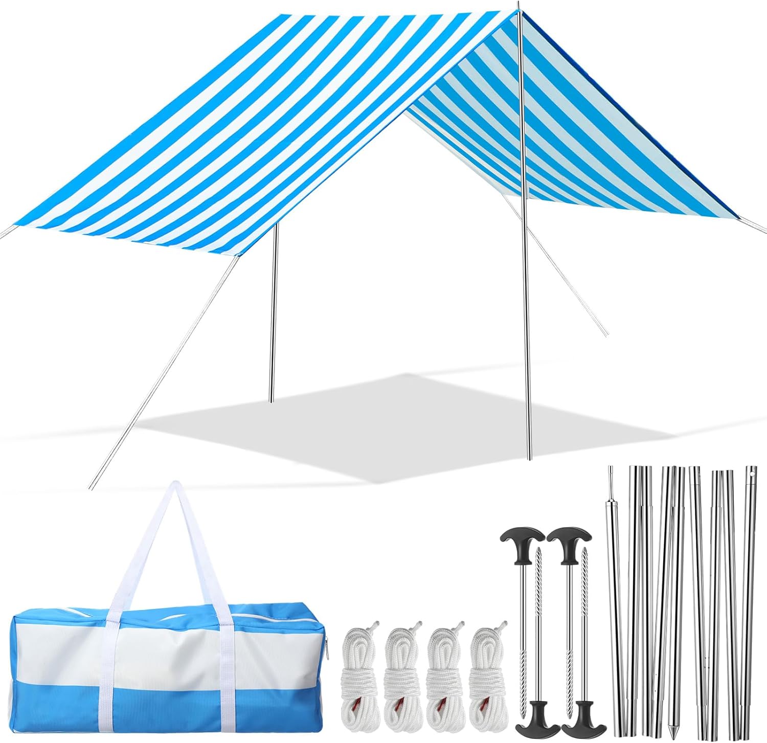Amazon.com: Cosblank Summer Beach Shade Canopy, Portable Sun Shelter ...