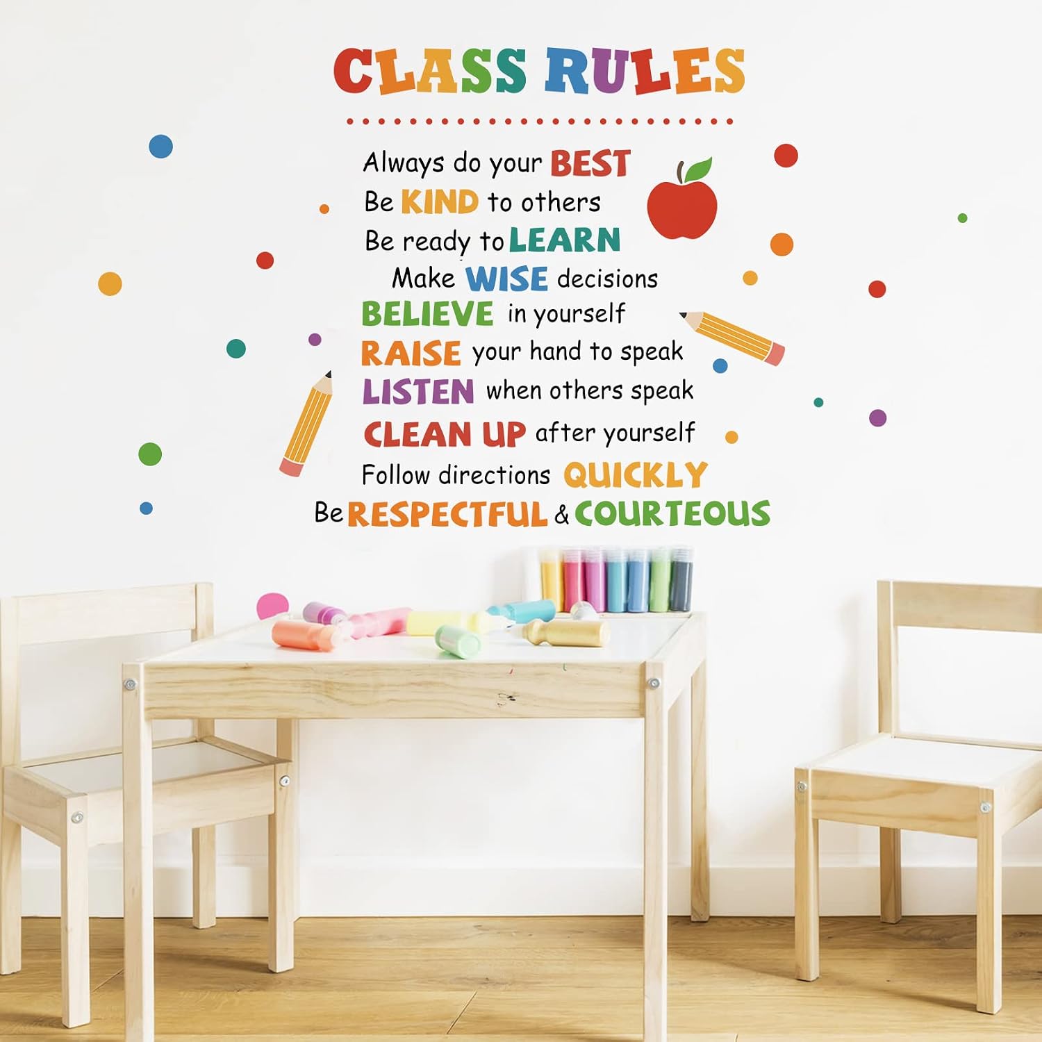 Amazon.com: Mfault Classroom Rules Inspirational Quote Wall Decals ...