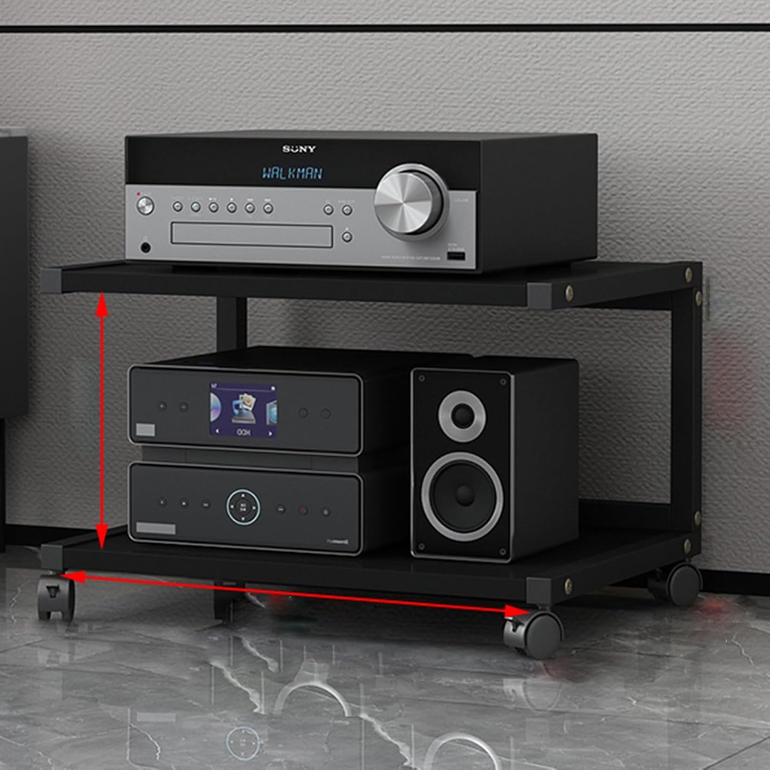 Amazon.com: Media Storage Cabinet Stereo Cabinet Small Media Console 4 ...