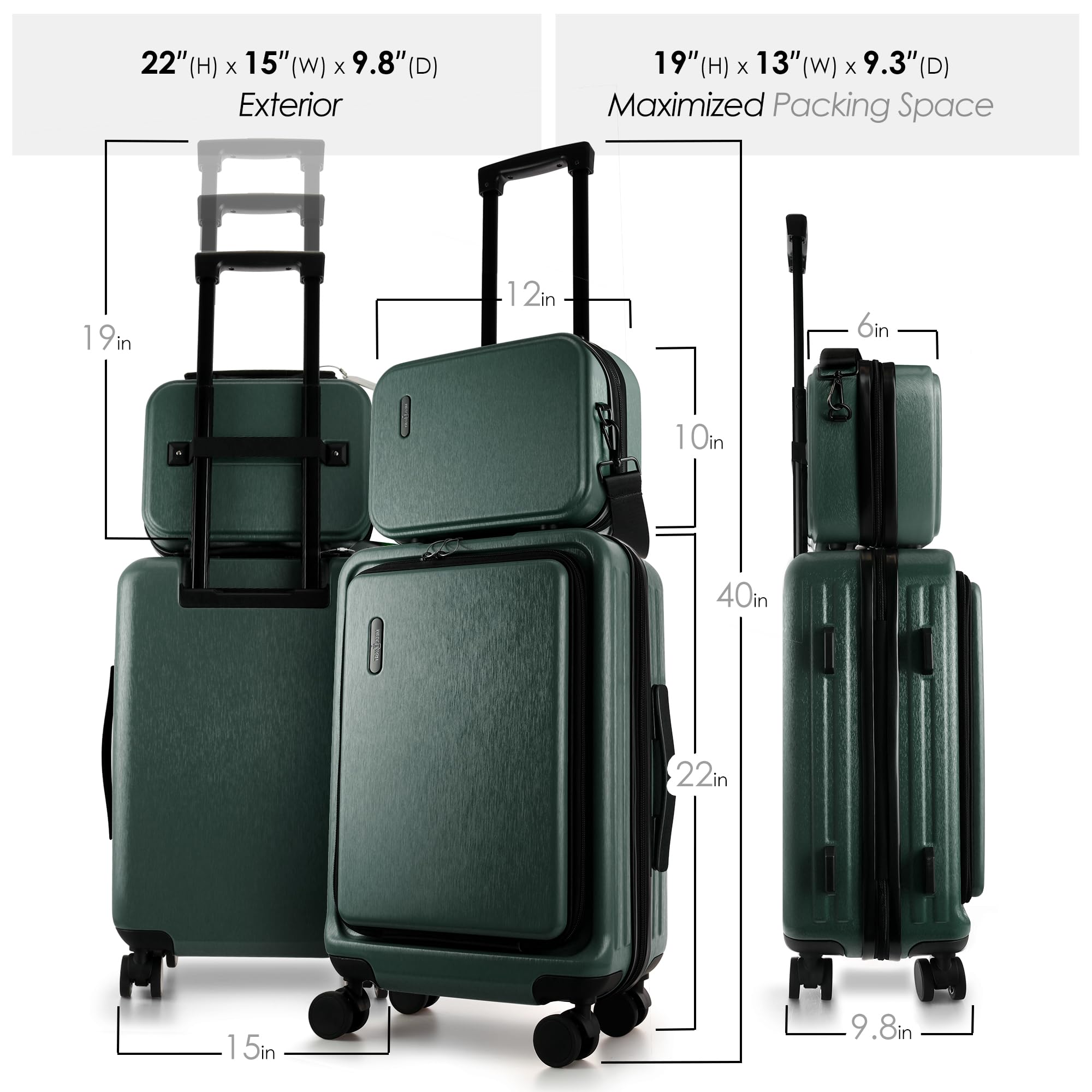 Snapklik.com : TRAVELARIM 22 Inch Carry On Luggage 22x14x9 Airline ...